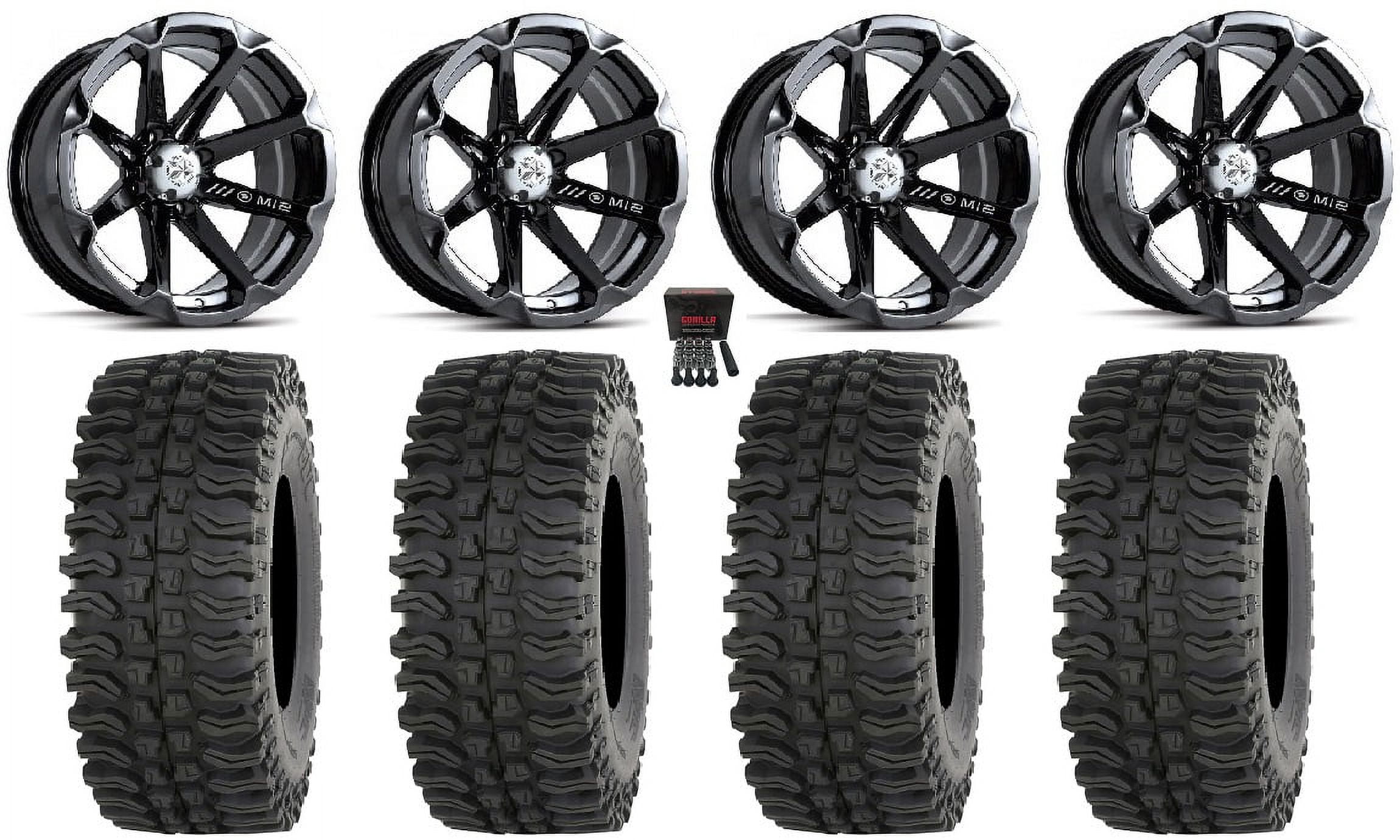 MSA Diesel 14" Wheels Black 23" BDC Tires Polaris RZR 170 Honda Recon ...