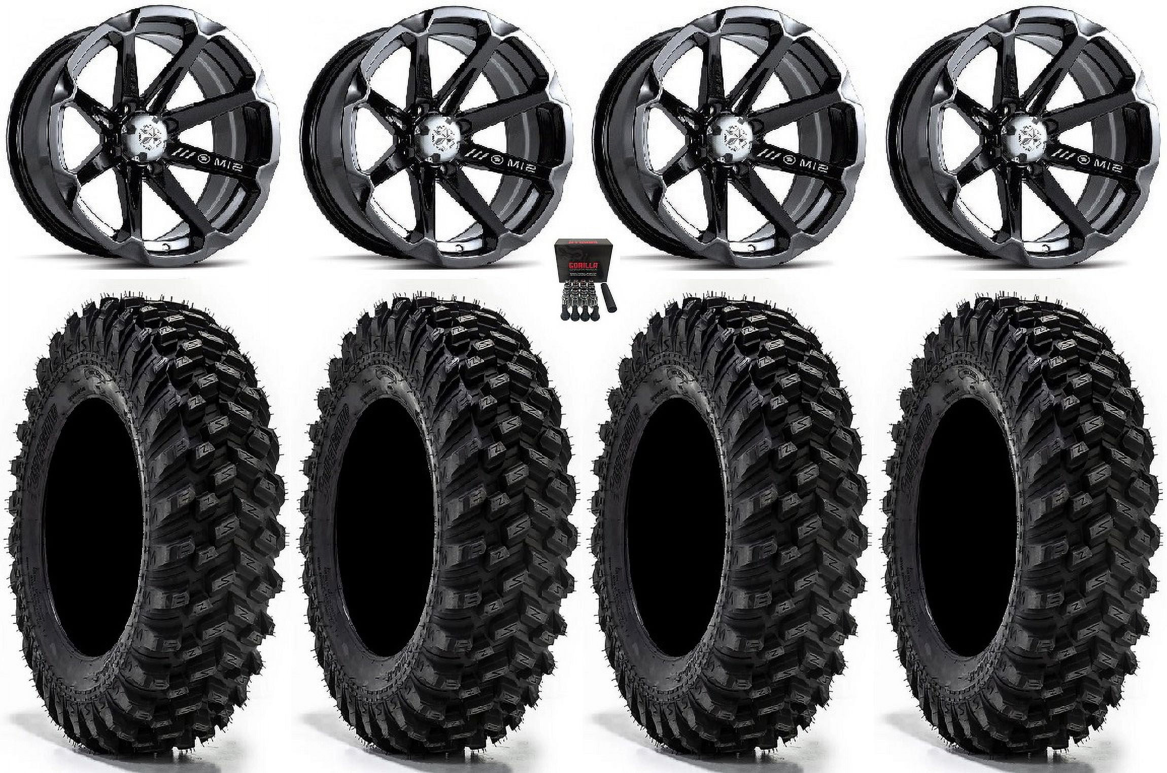 MSA Diesel 14" Wheels Black 28" Warrior XT Tires Honda Pioneer ...