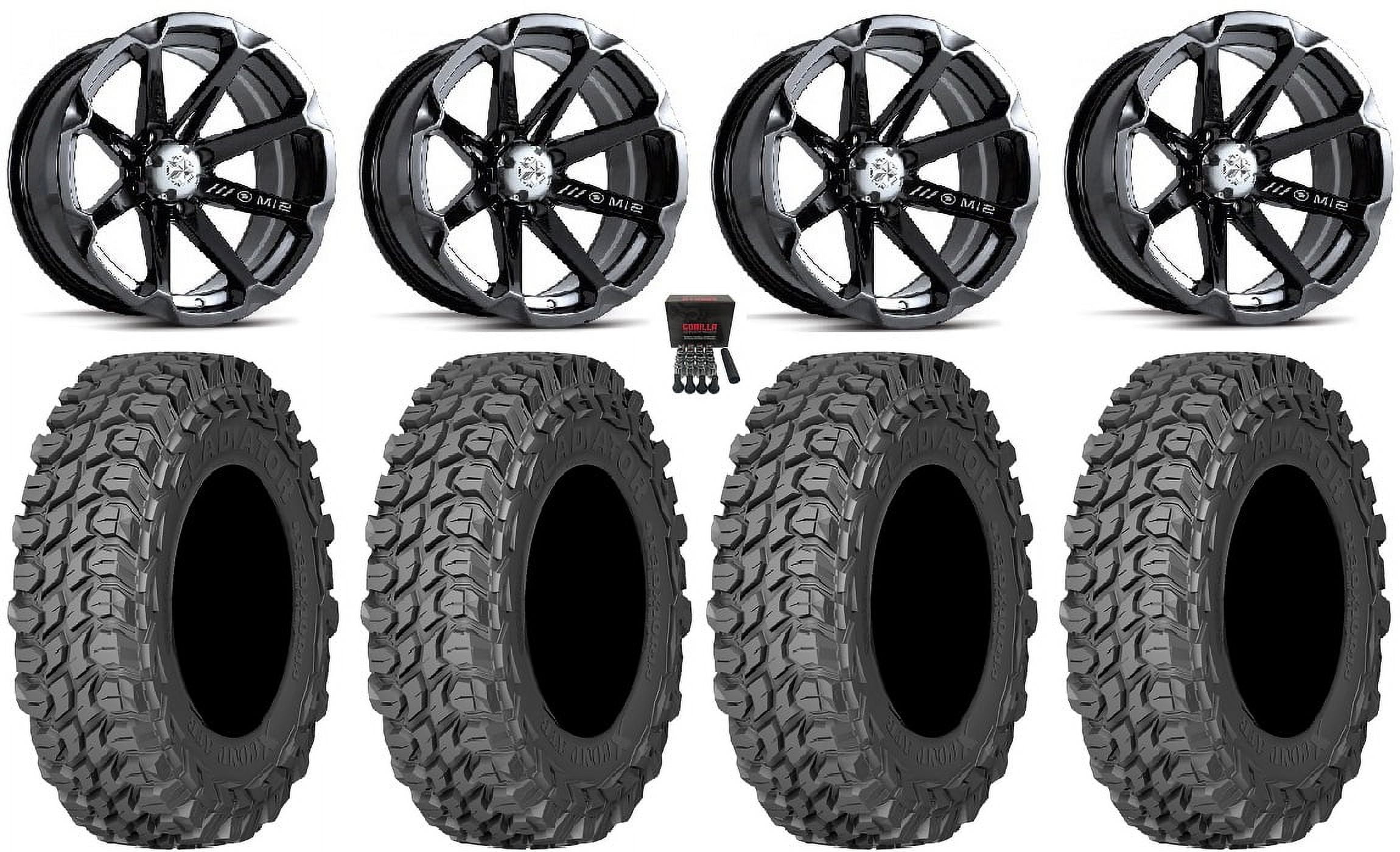 MSA Diesel 14" Wheels Black 28" X Comp ATR Tires Can-Am Commander ...