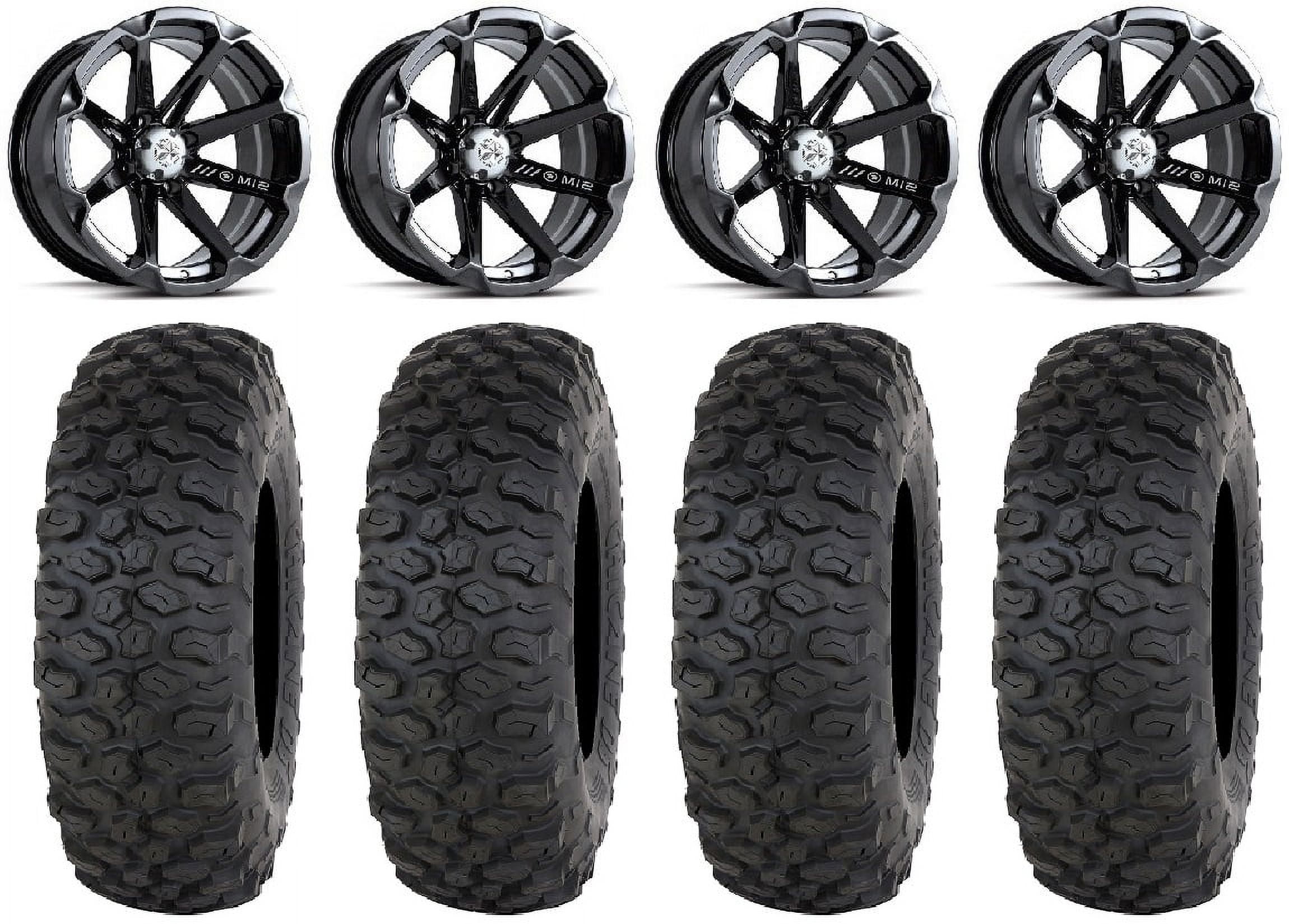 MSA Diesel 14" Wheels Black 30" Chicane DS Tires Honda Foreman Rancher ...