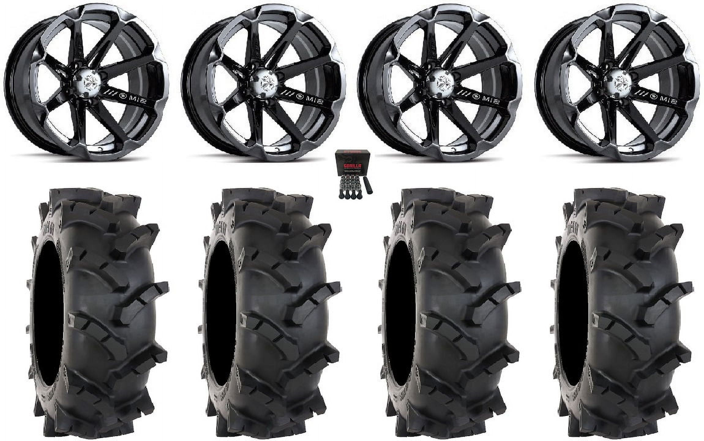 MSA Diesel 14" Wheels Black 30" MT410 Tires Honda Foreman Rancher SRA ...