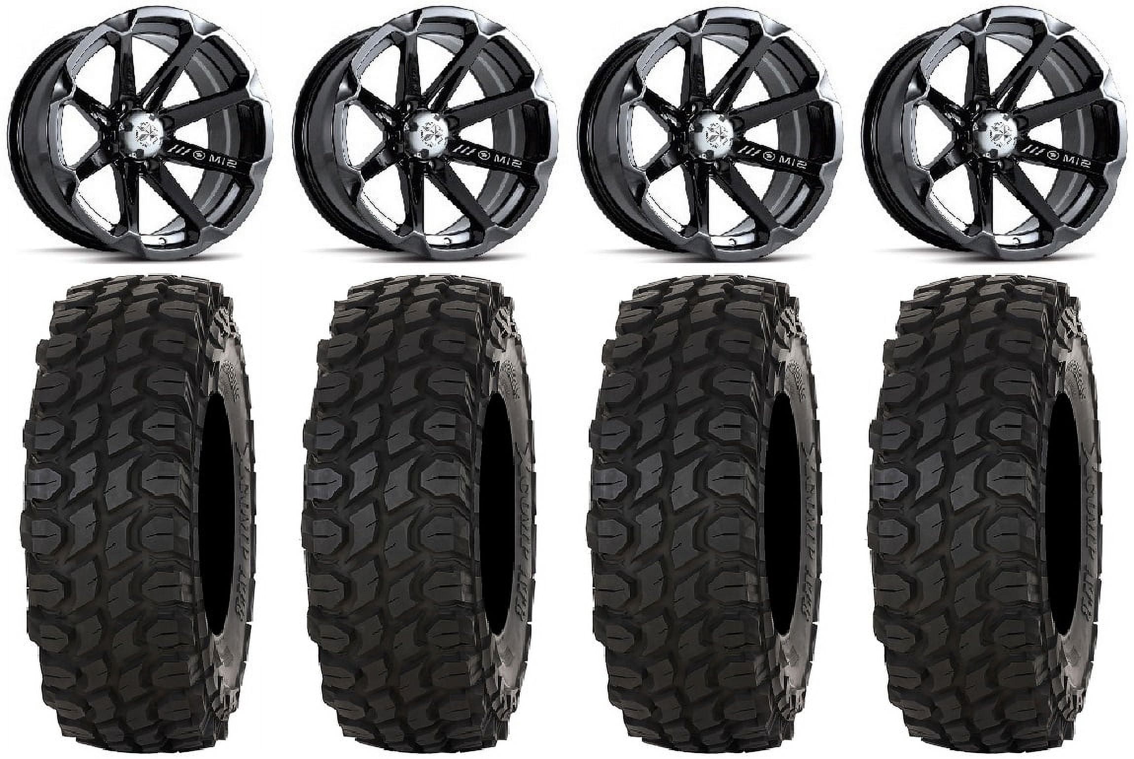 MSA Diesel 14" Wheels Black 32" XComp ATR Tires Yamaha Viking Wolverine ...