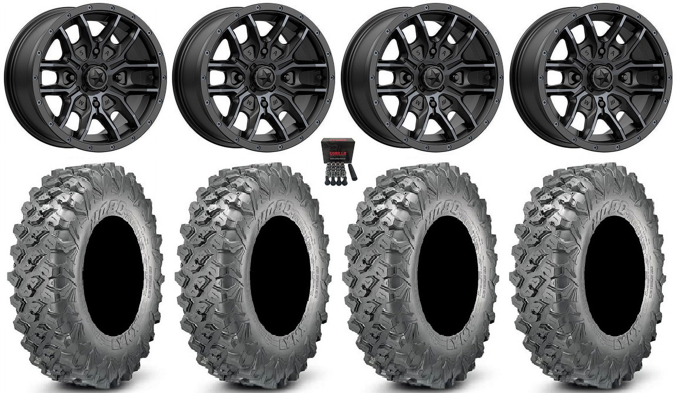 MSA Fang 14" Wheels Black 32" Lynx SXS Tires Polaris RZR XP 1000 / PRO ...