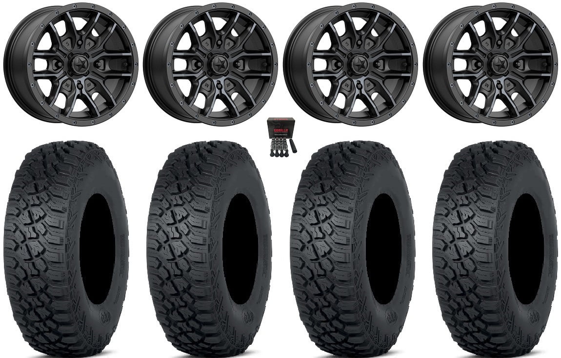 MSA Fang 15" Wheels Black (+38mm) 30" Tenacity XNR (8ply) Tires Can-Am ...