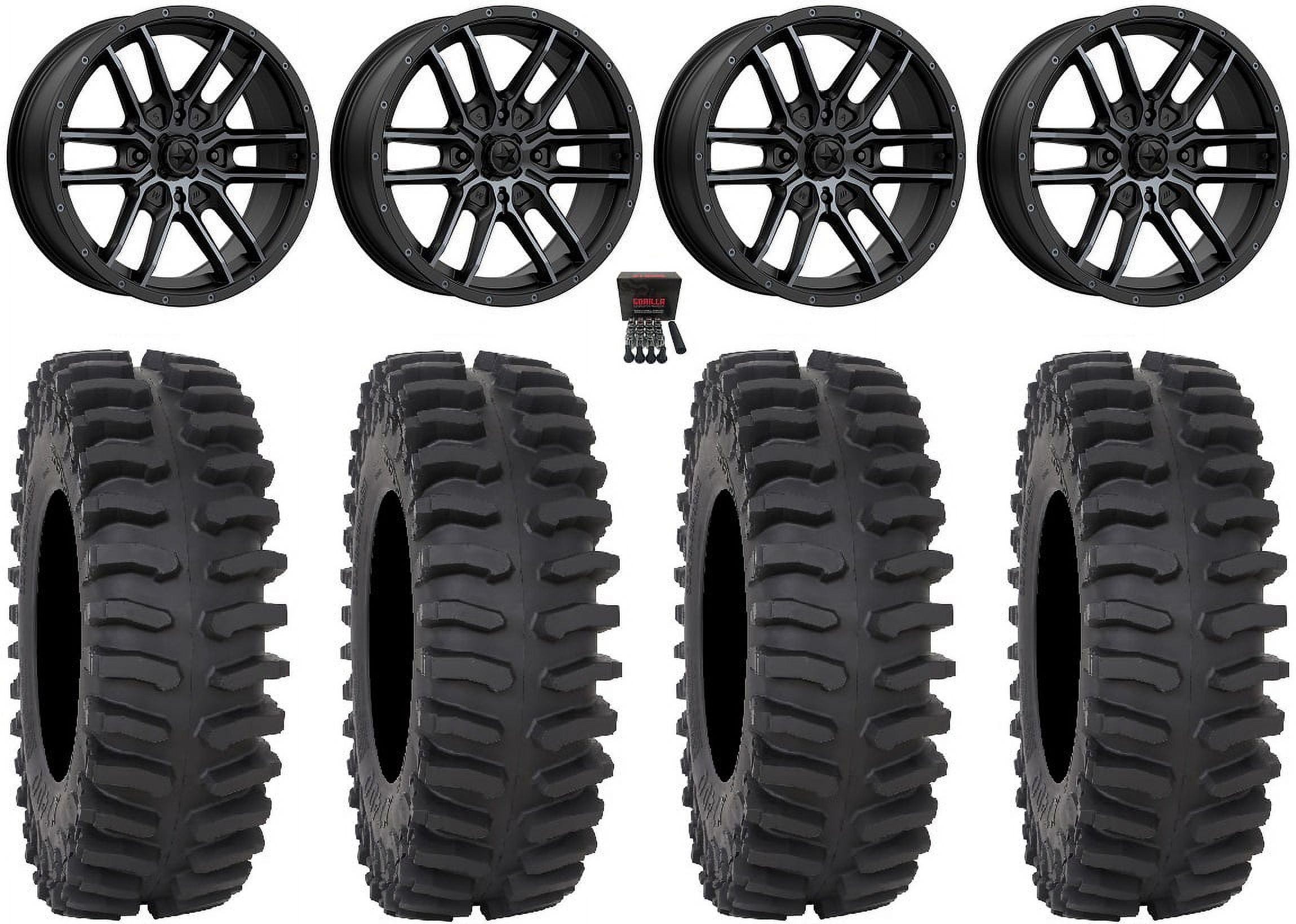 MSA Fang 18" Wheels Black 35" XT400 Tires Can-Am Maverick X3 / Honda ...