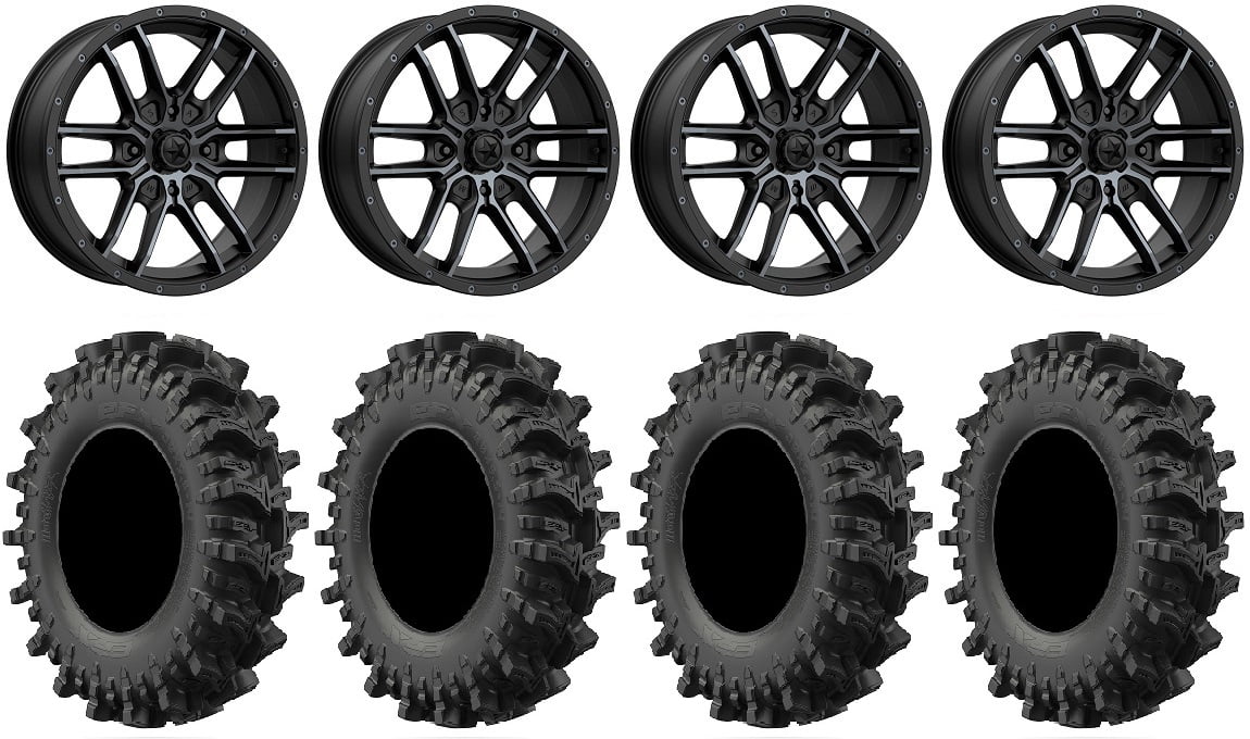MSA Fang 20" Wheels Black 35" MotoSlayer Tires Kawasaki Mule Pro FXT ...