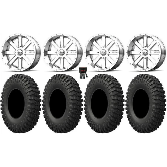 MSA Flash 18" Wheels Chrome 40" MotoCrusher Tires Can-Am Commander ...