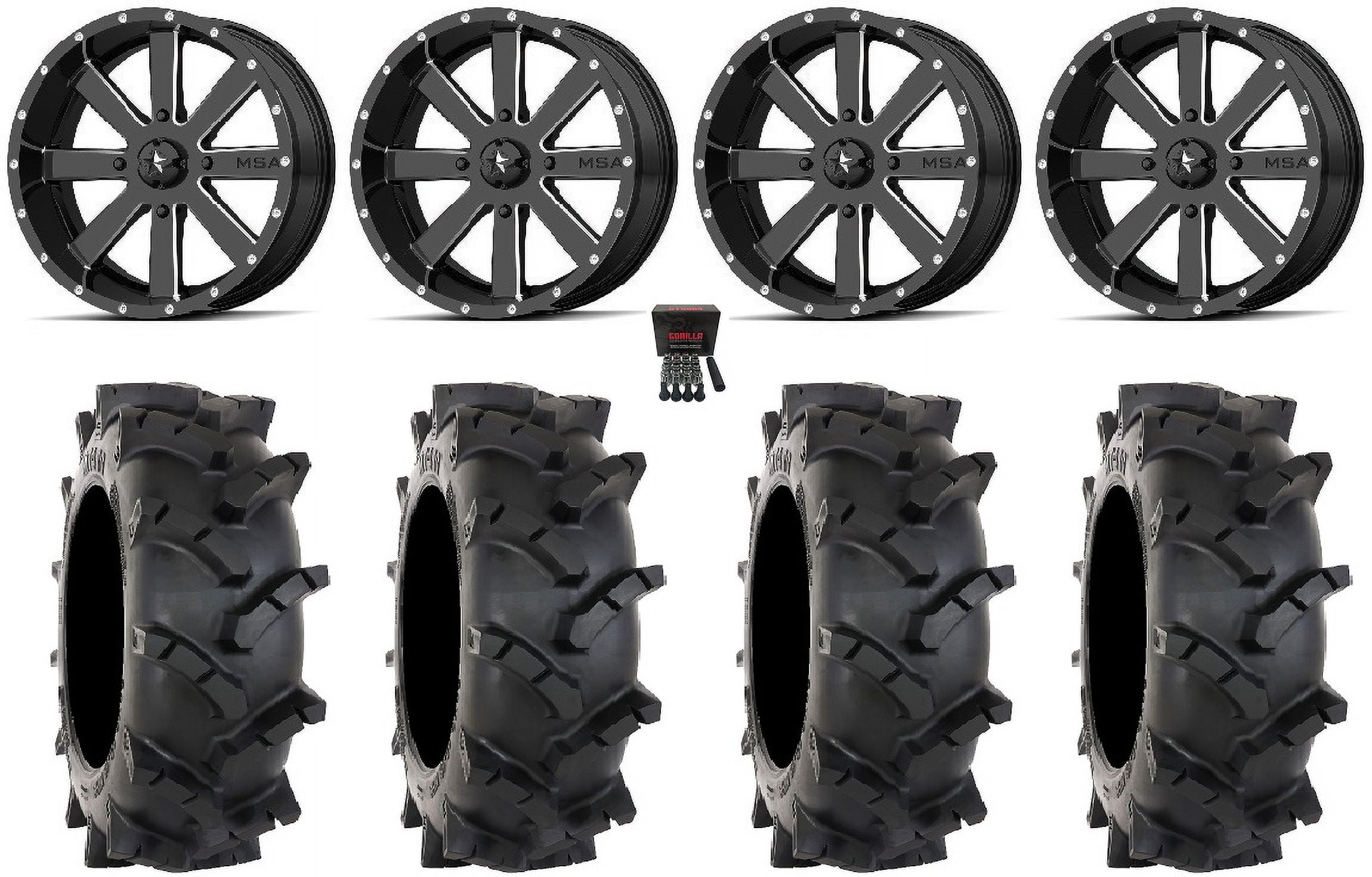 MSA Flash 18" Wheels Milled 33" MT410 Tires Polaris RZR XP 1000 / PRO ...