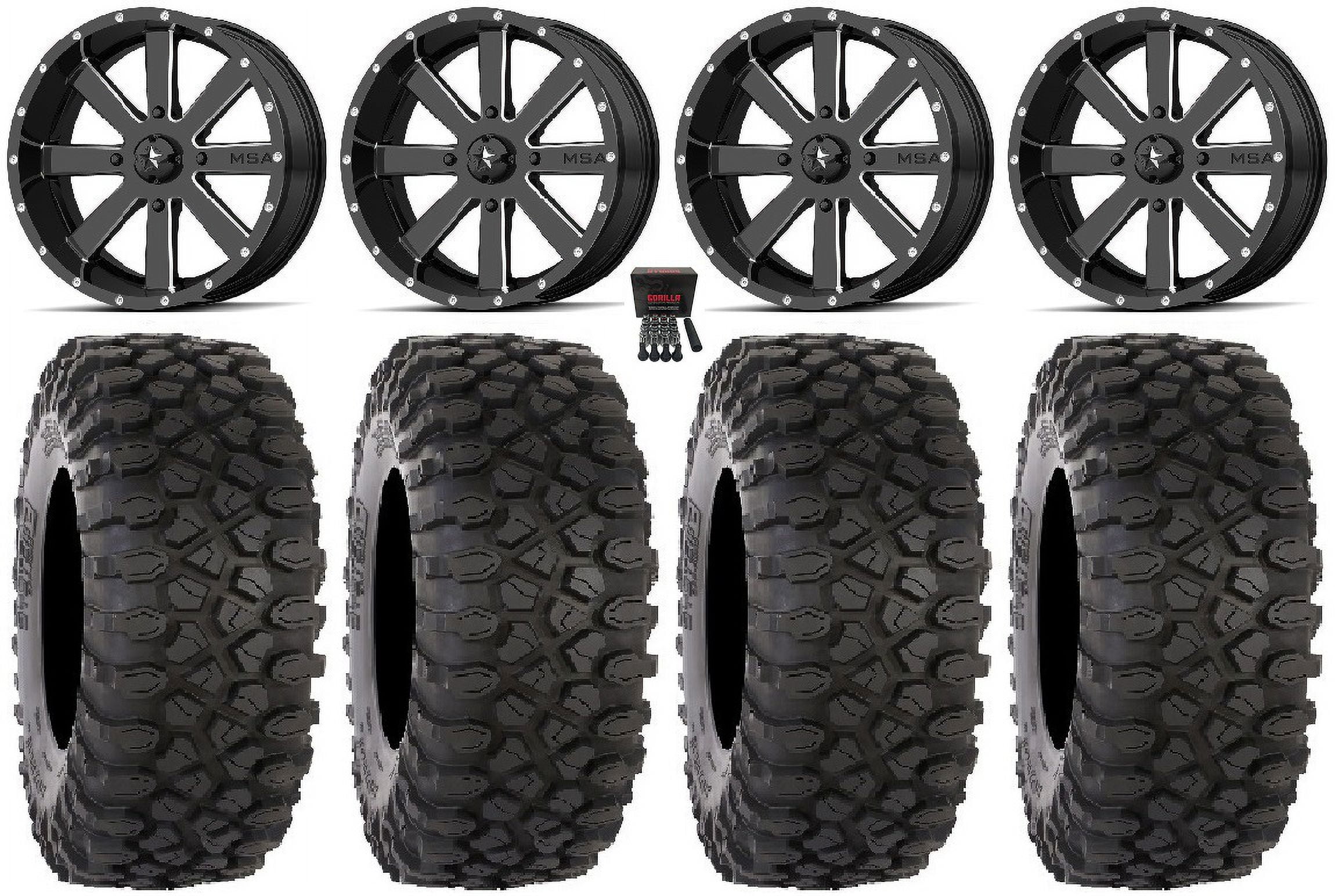 MSA Flash 18" Wheels Milled 35" XC450 Tires Sportsman RZR Ranger ...
