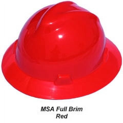 Msa V-Gard® Protective Hat, Staz-On®, Full-Brim Hat, Slotted, Red - 20 ...