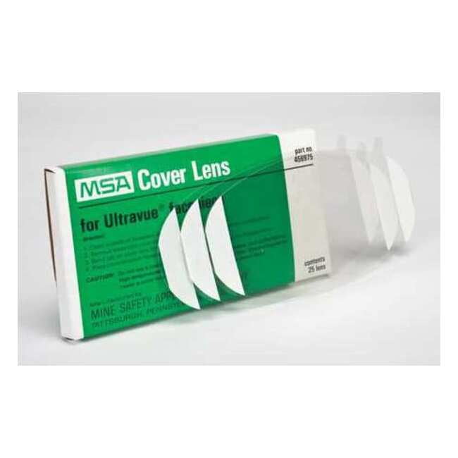 MSA Full Facepiece Respirator Cover Lenses, Ultravue Masks, Clear - 25 ...