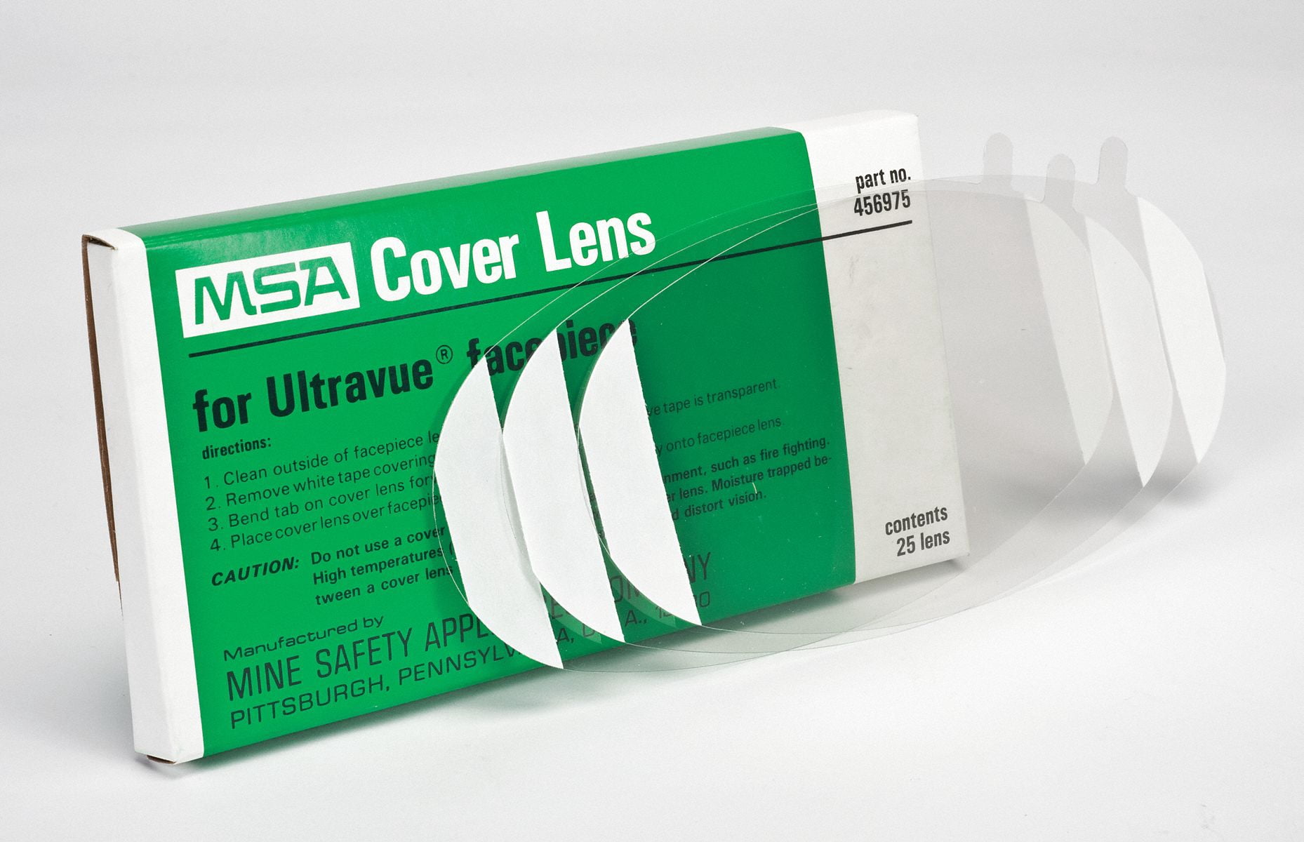 MSA Full Facepiece Respirator Cover Lenses, Ultravue Masks, Clear - 25 ...