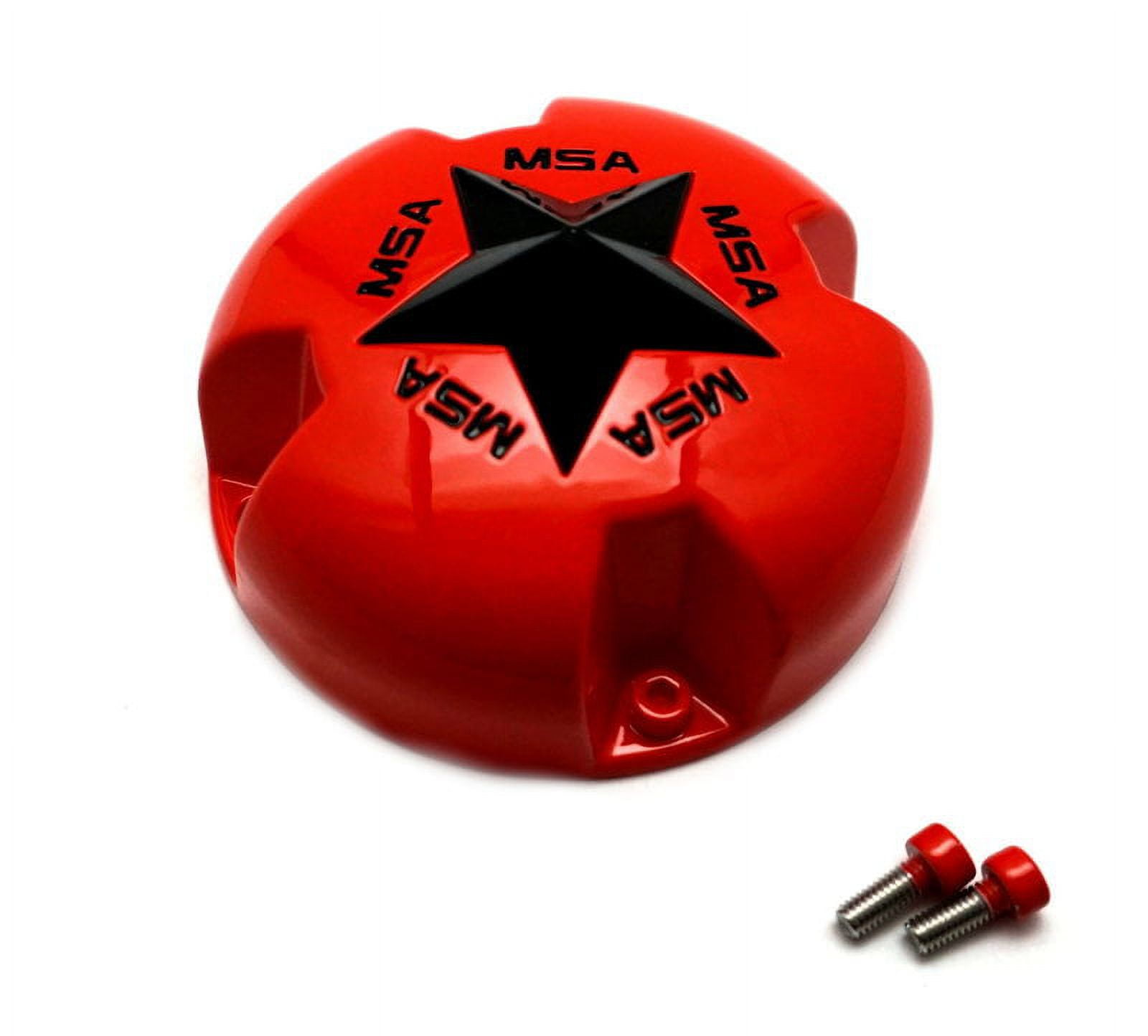 MSA Gloss Red Wheel Center Hub Cap 3.25" Bolt-In for M12 Diesel M20 ...