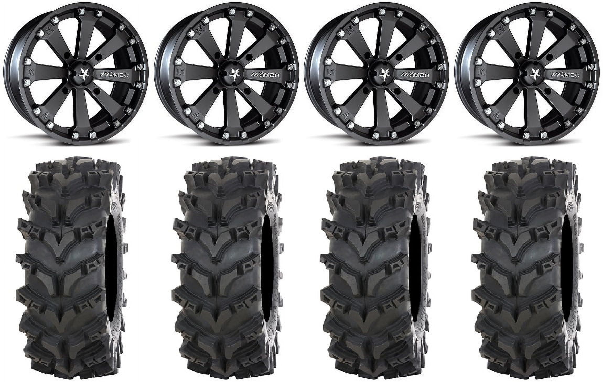 MSA Kore 14" Wheels Black 28" Out&Back Max Tires Honda Foreman Rancher ...
