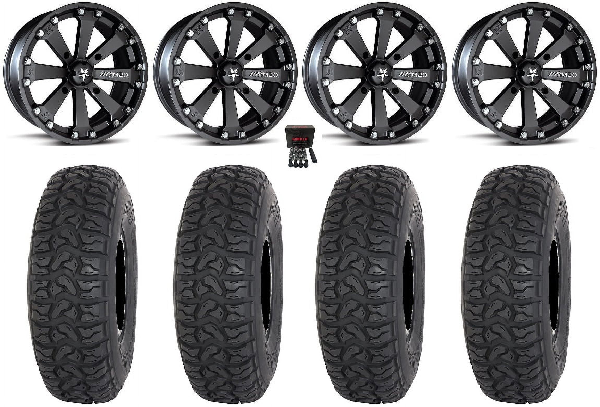 MSA Kore 14" Wheels Black 30" Chicane LT Tires Honda Foreman Rancher ...
