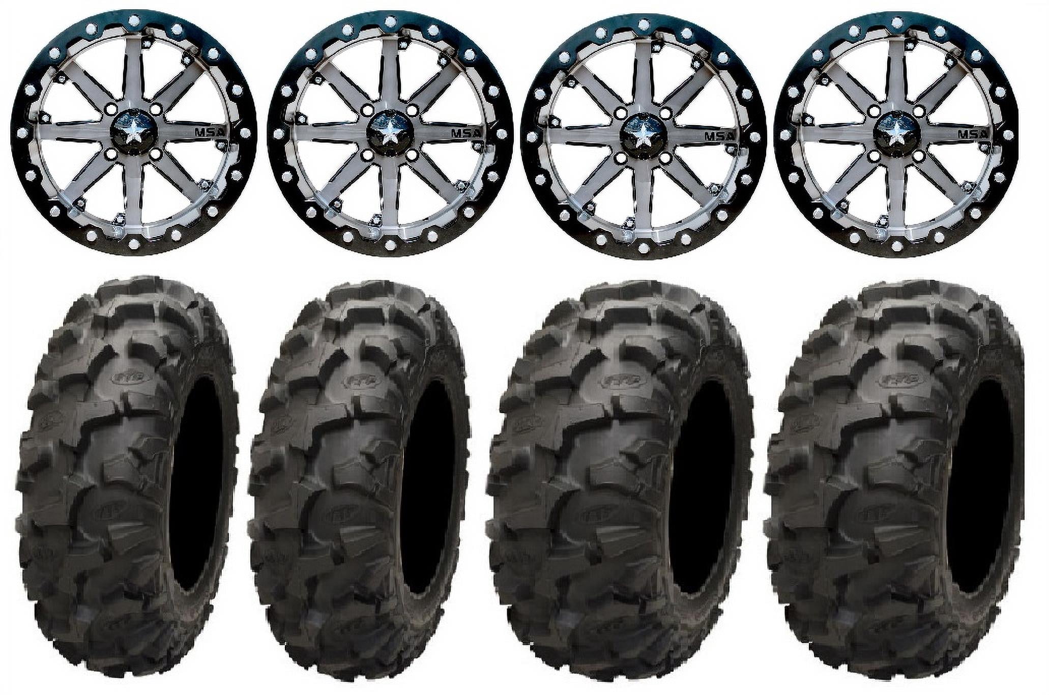 MSA Lok 14" UTV Wheels 27" Blackwater Tires Yamaha Viking Wolverine ...