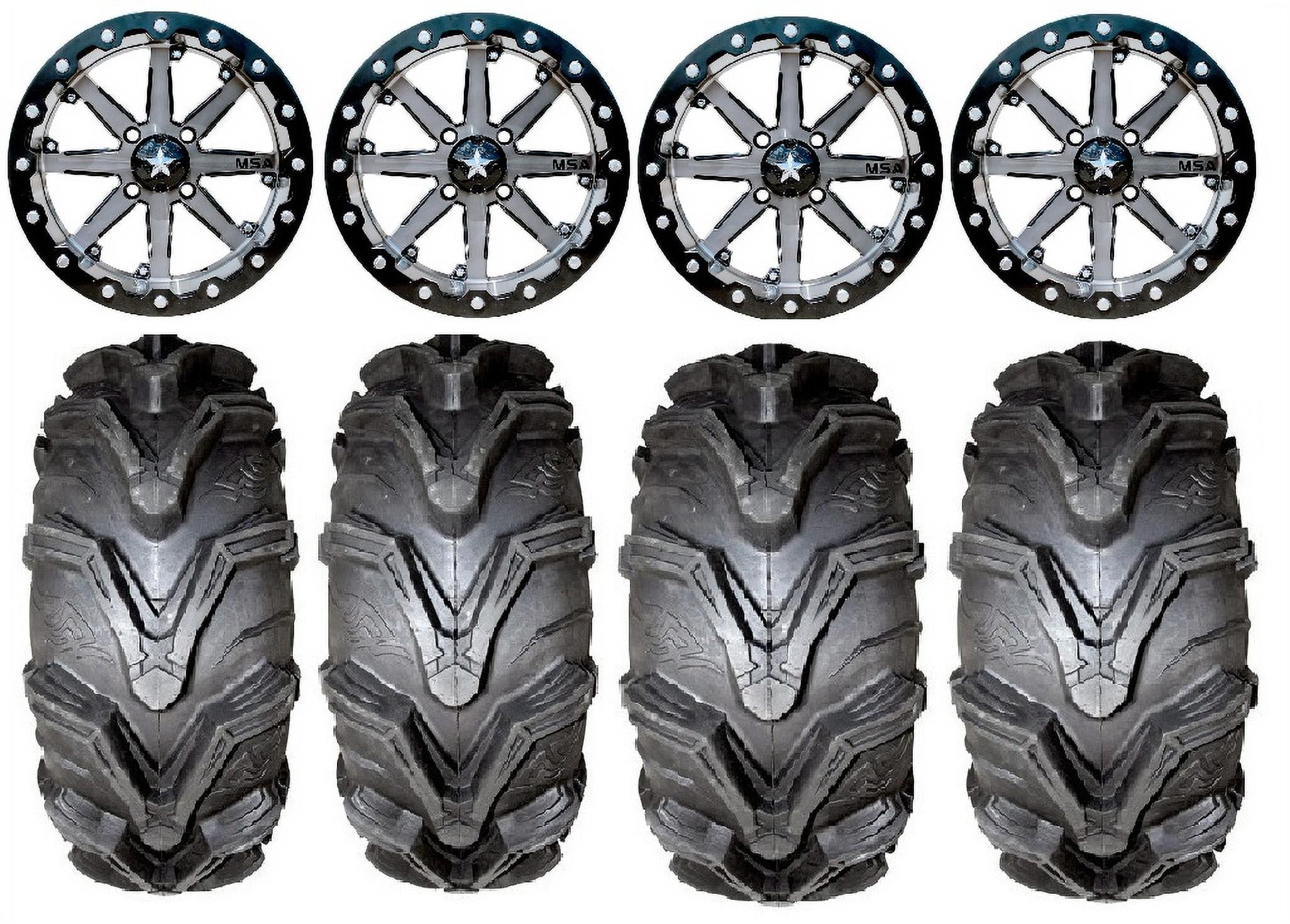 MSA Lok 14" UTV Wheels 27" MotoMax Tires Can-Am Maverick X3 / Honda ...