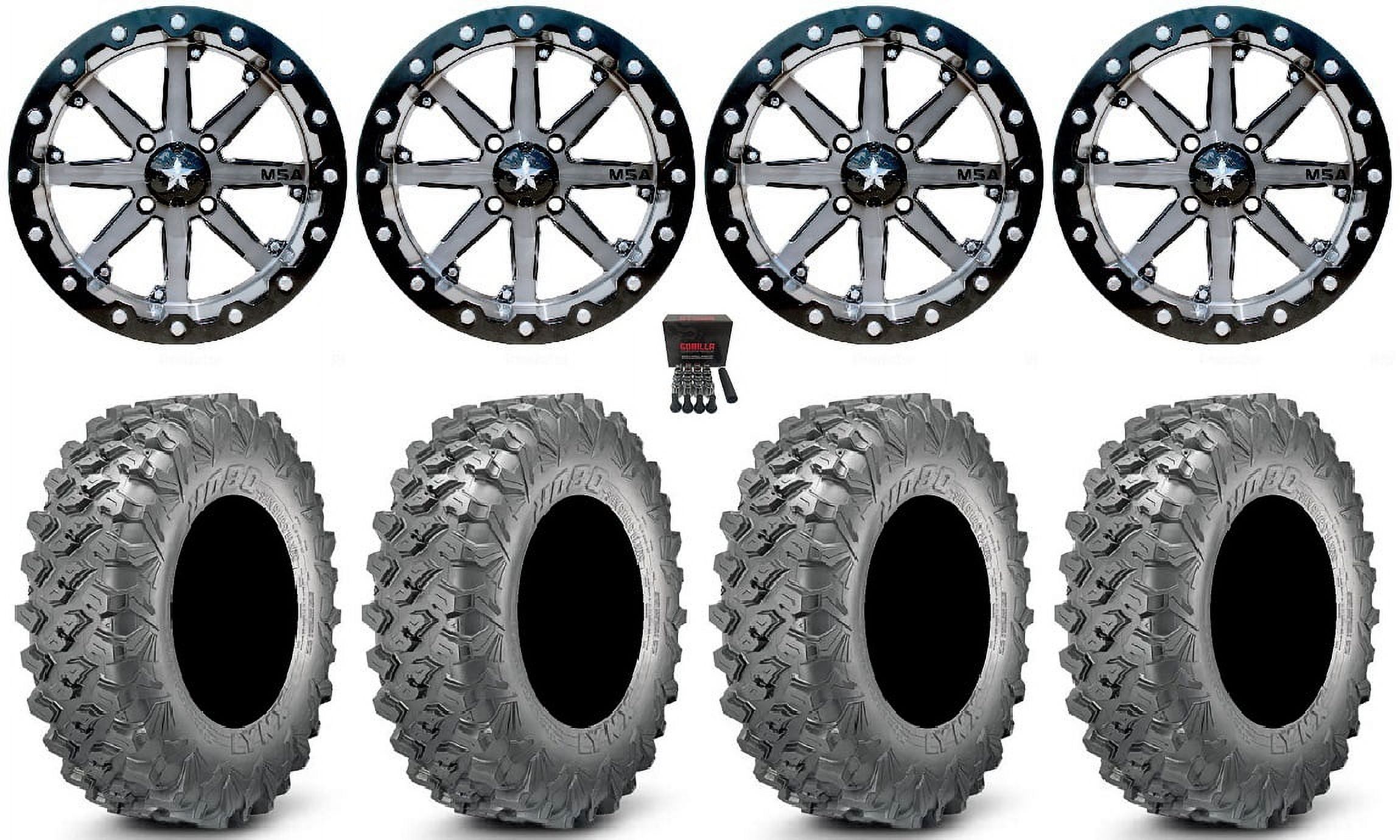 MSA Lok 14" Wheels Gunmetal 30" Lynx SXS Tires Sportsman RZR Ranger - Walmart.com