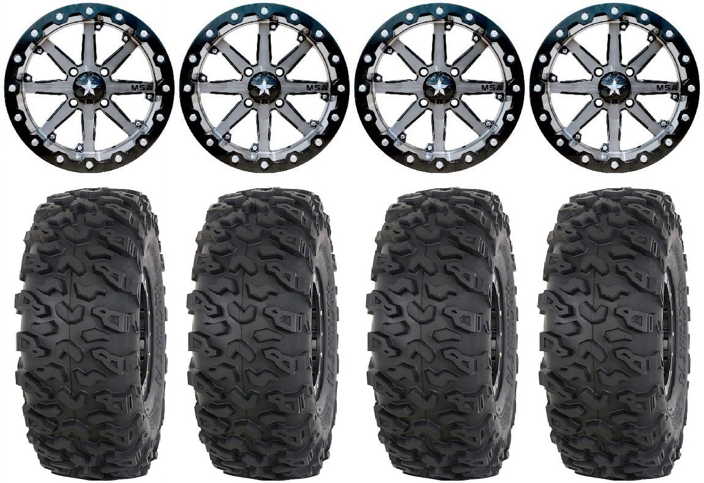 MSA Lok 14" Wheels Gunmetal 32" Roctane T4 Tires Can-Am Commander ...