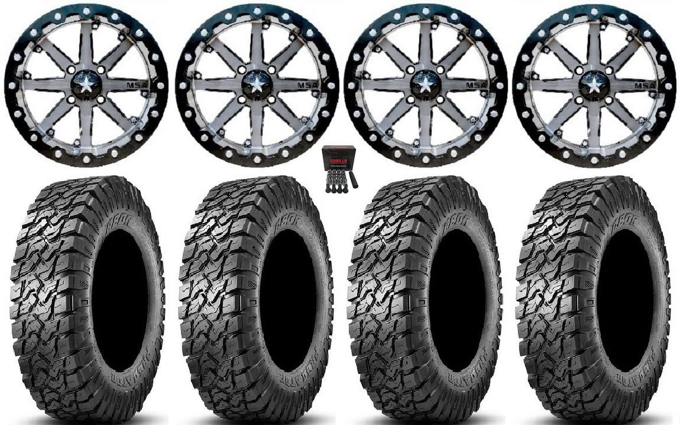 MSA Lok 15" Wheels Gunmetal 32" Predator Tires Polaris RZR XP 1000 ...