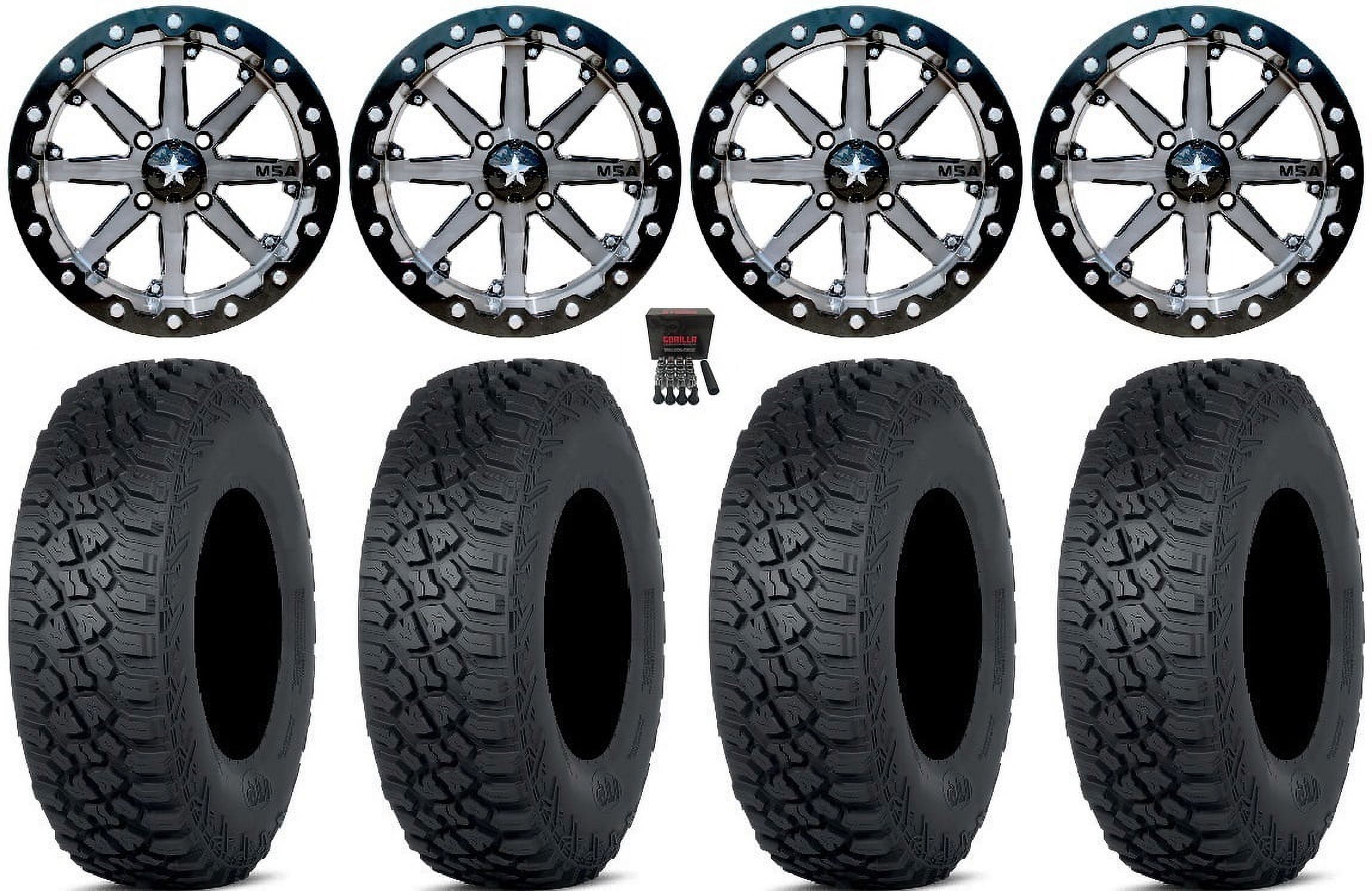 MSA Lok 16" Wheels Gunmetal 32" Tenacity XNR 8ply Tires Can-Am Maverick ...