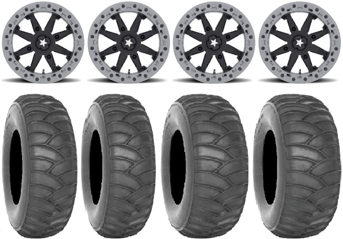 MSA Lok2 Bdlk 14" Wheels Black 30" SS360 Tires Yamaha Viking Wolverine ...
