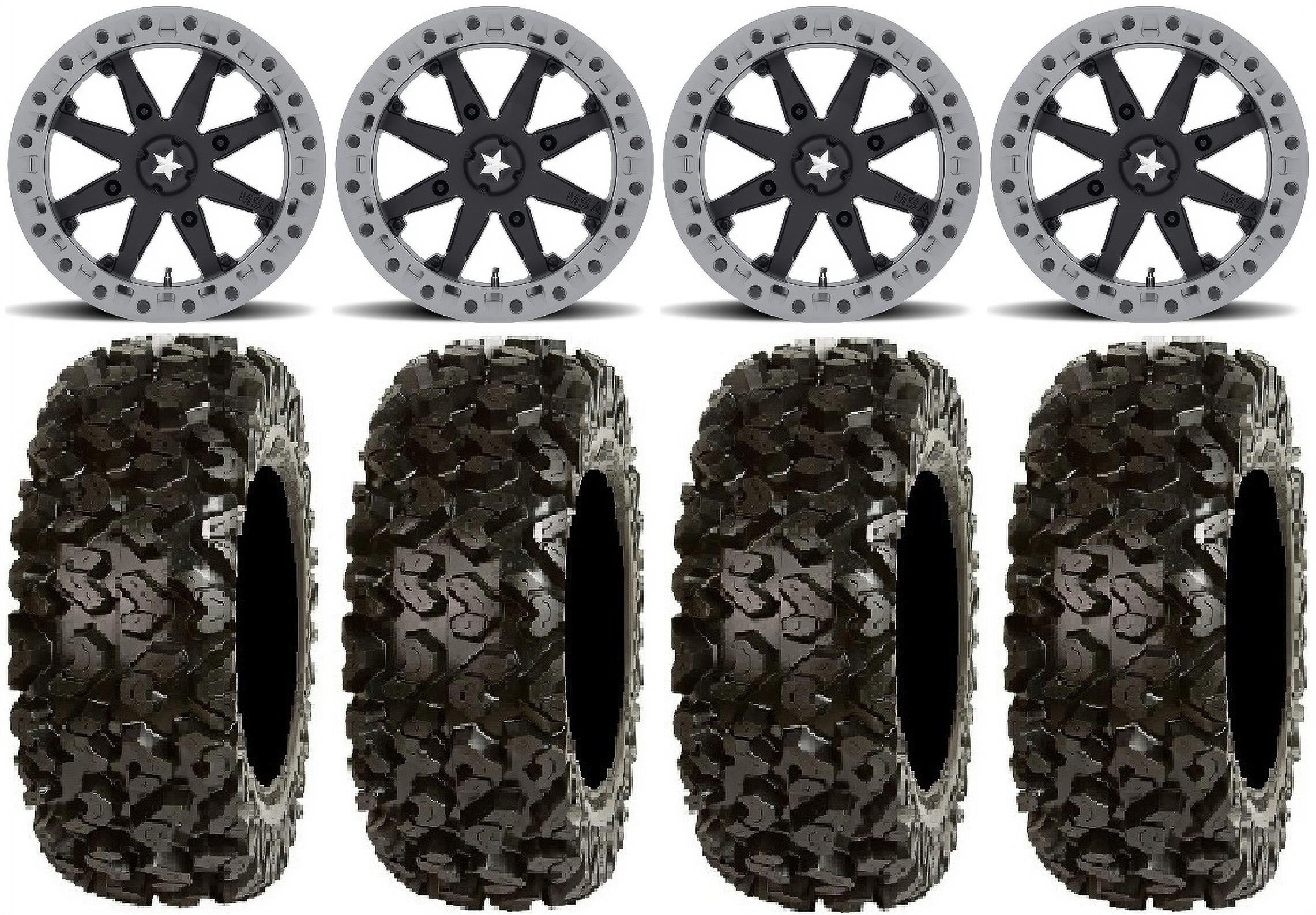 MSA Lok2 Beadlock 14" UTV Wheels 28" Rip Saw Tires Yamaha Viking ...