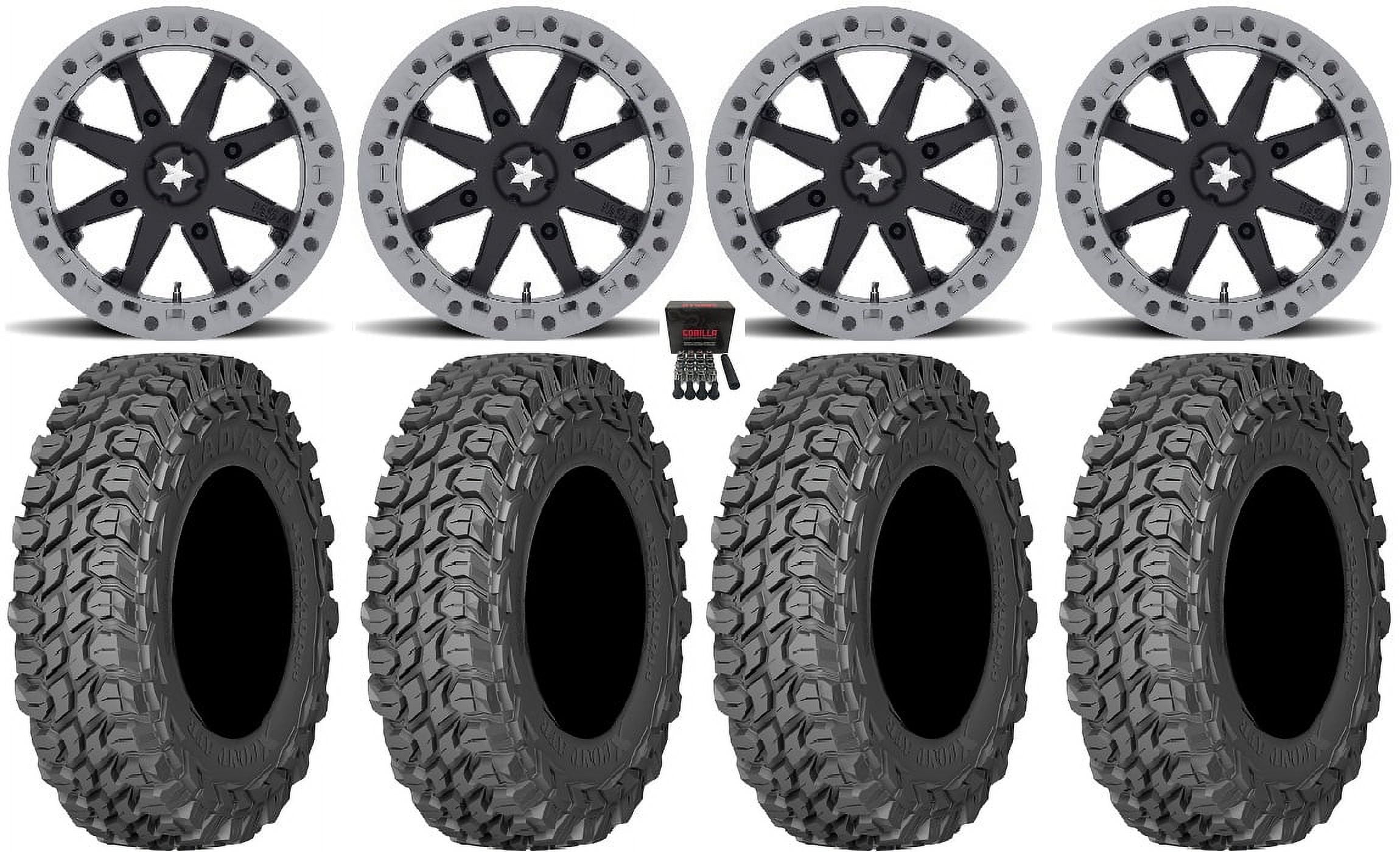 MSA Lok2 Beadlock 14" Wheels Black 32" X Comp ATR Tires Sportsman RZR ...