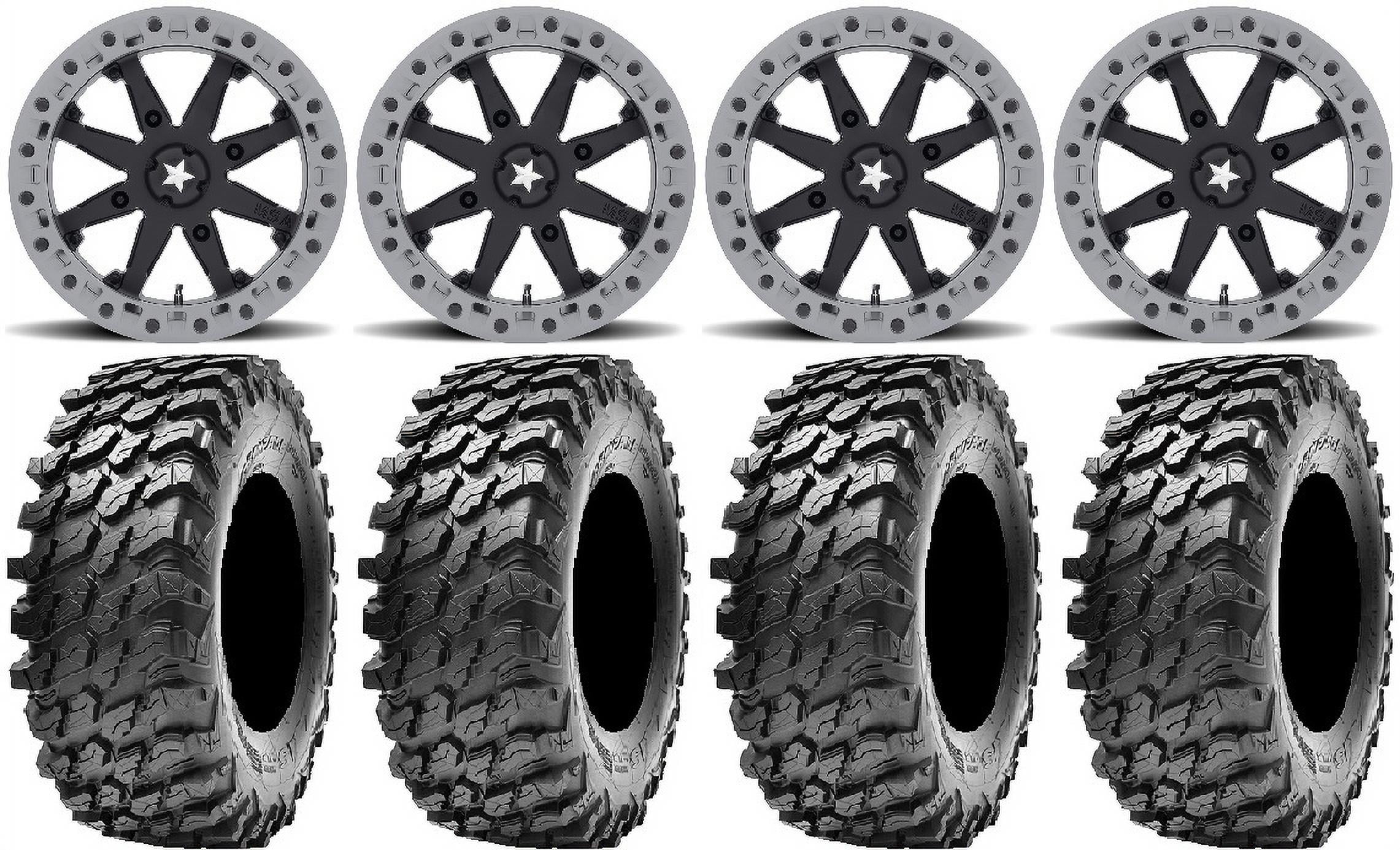 MSA Lok2 Beadlock 15" ATV Wheels 32" Rampage Tires Sportsman RZR Ranger ...