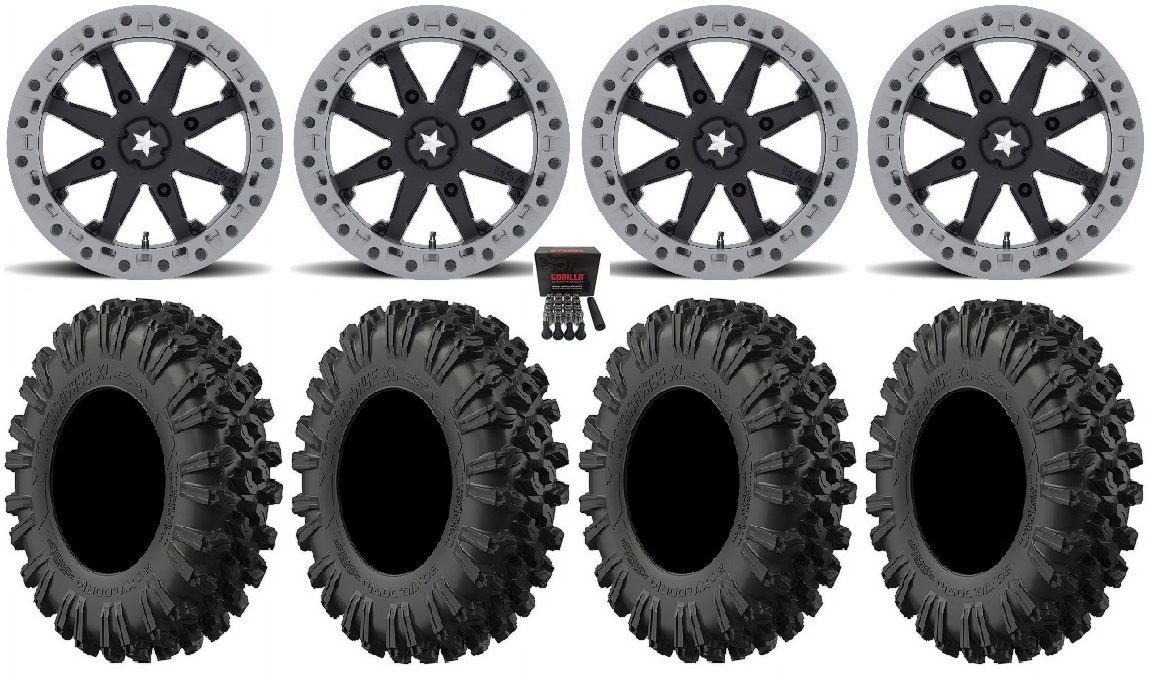 MSA Lok2 Beadlock 18" Wheels 40" MotoRavage XL Tires Kawasaki Mule Pro ...