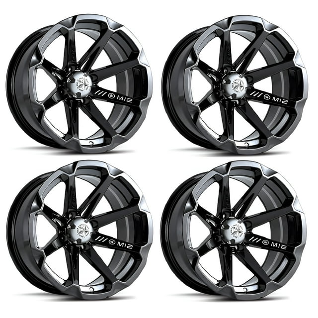 "MSA M12 Diesel Gloss Black ATV Wheels/Rims 14"" for Honda Foreman ...