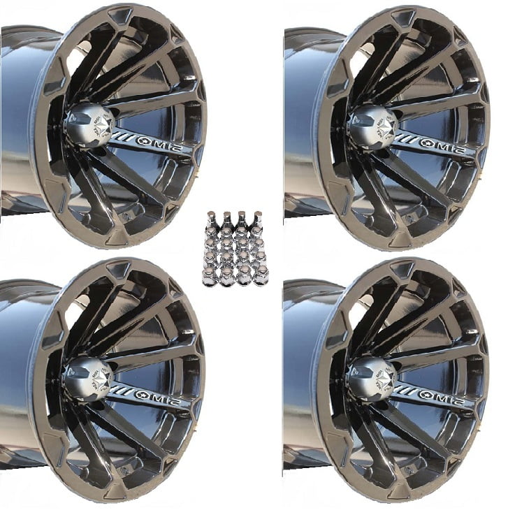 MSA M12 Diesel ATV Wheels/Rims Black 14" IRS Deep Dish Honda Rincon ...