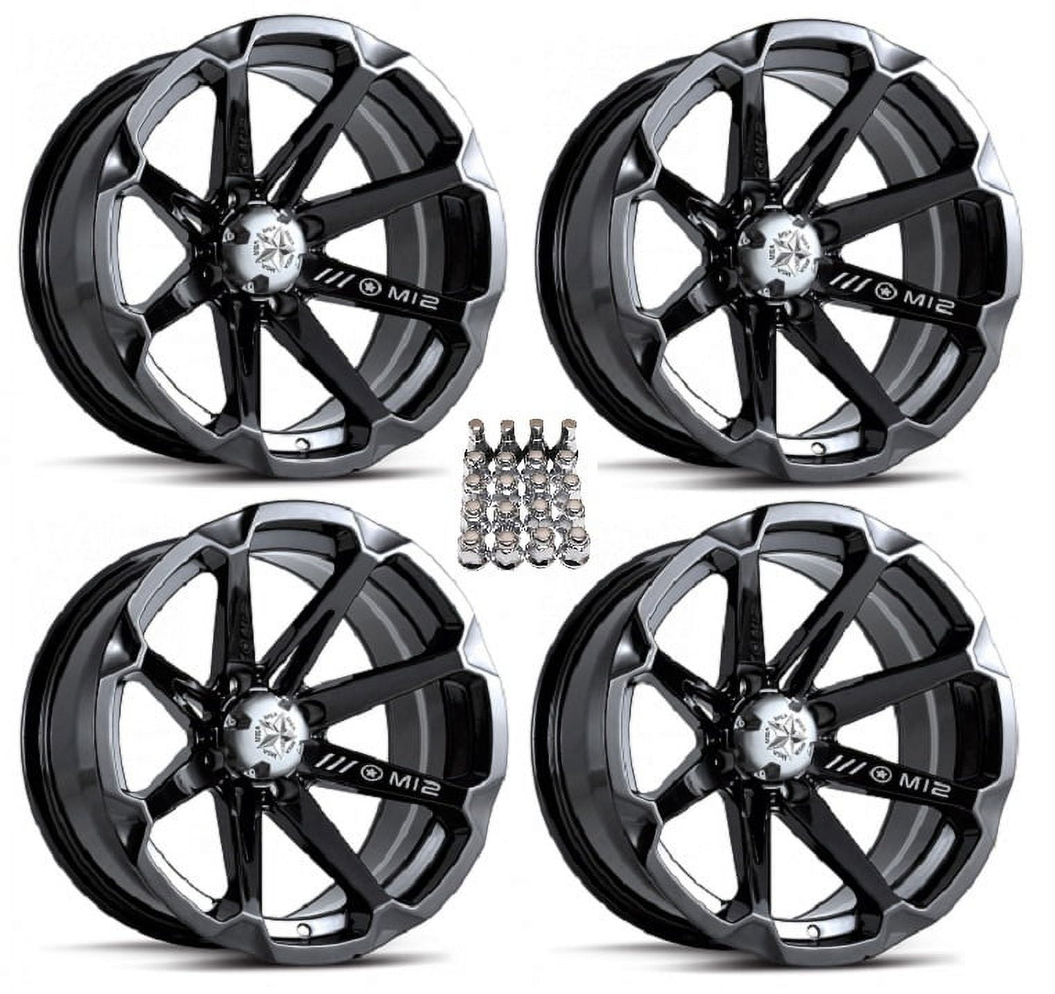 MSA M12 Diesel ATV Wheels/Rims Black 14" Sportsman RZR Ranger - Walmart.com