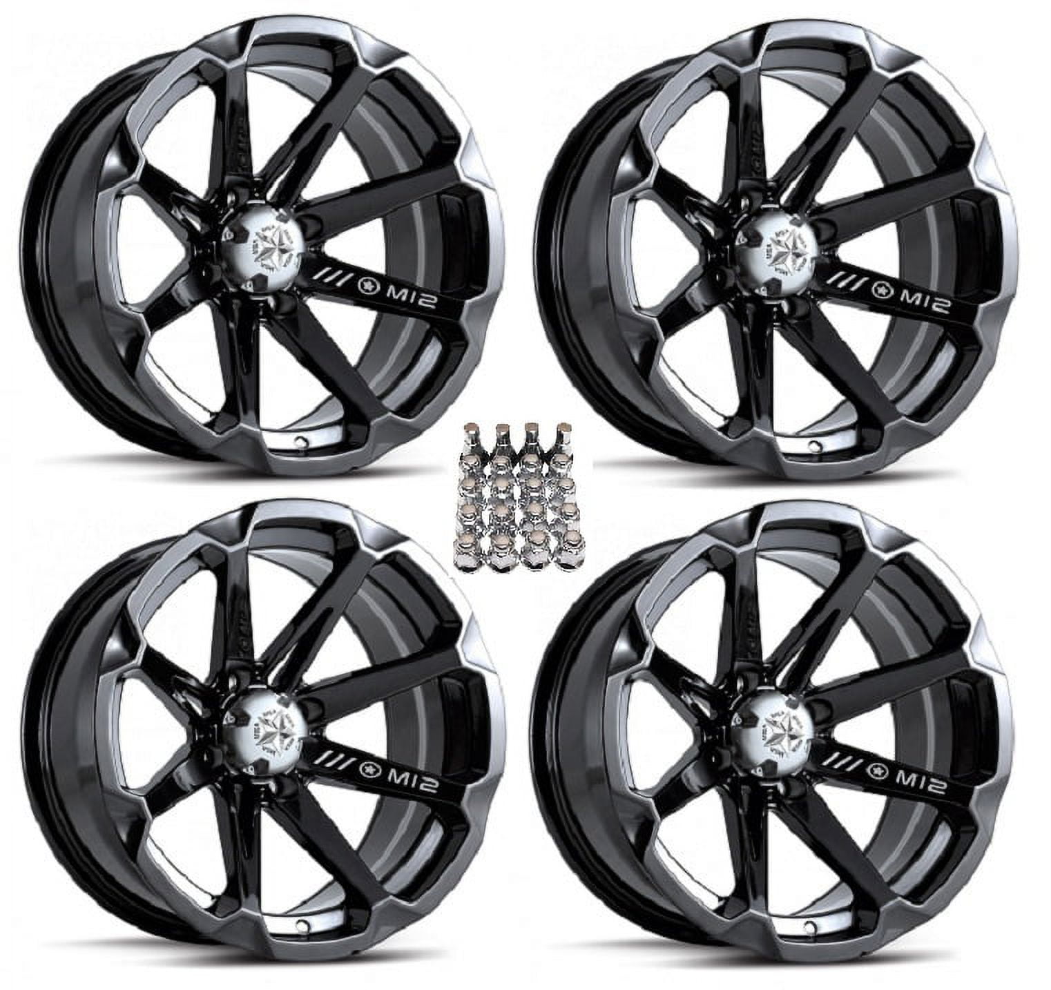MSA M12 Diesel ATV Wheels/Rims Black 15" Sportsman RZR Ranger - Walmart.com