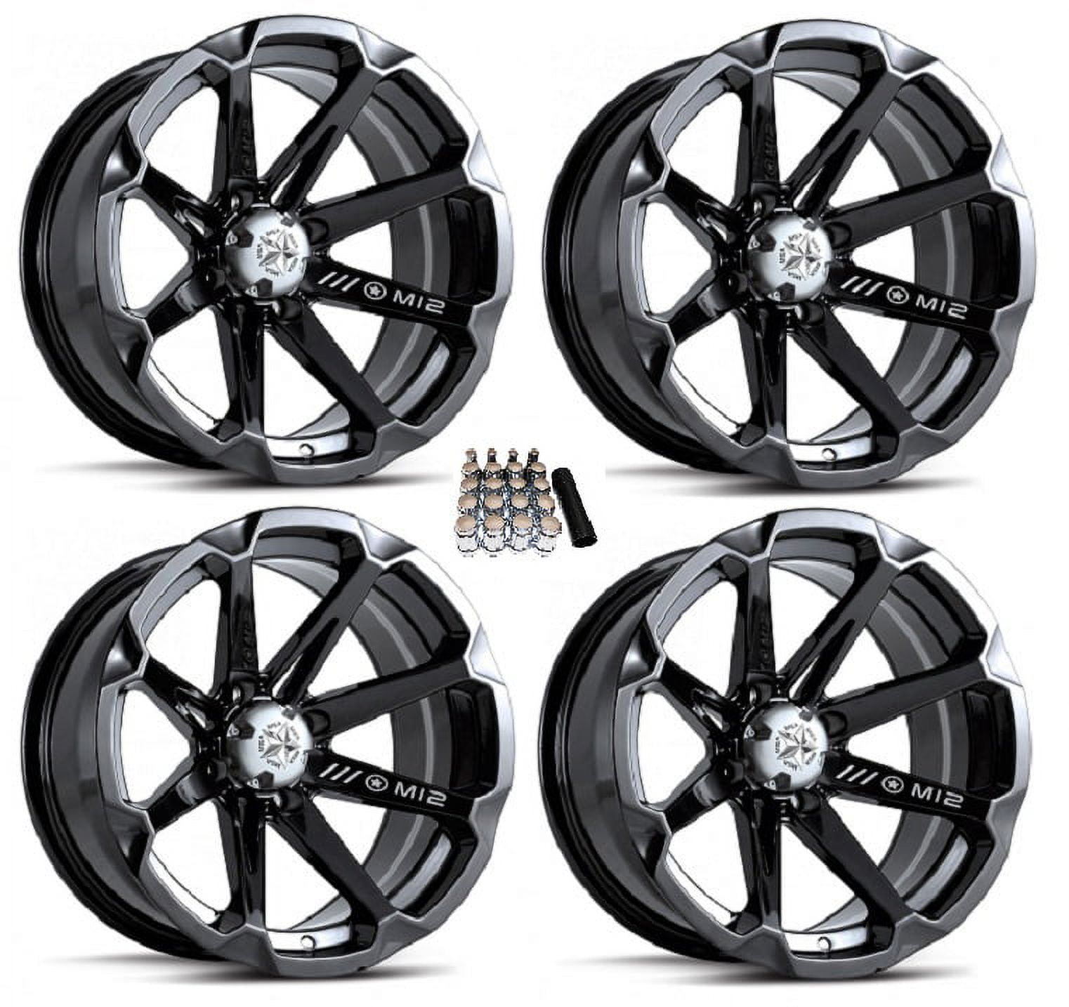 MSA M12 Diesel UTV Wheels/Rims Black 14" Polaris RZR 1000 XP / Ranger ...