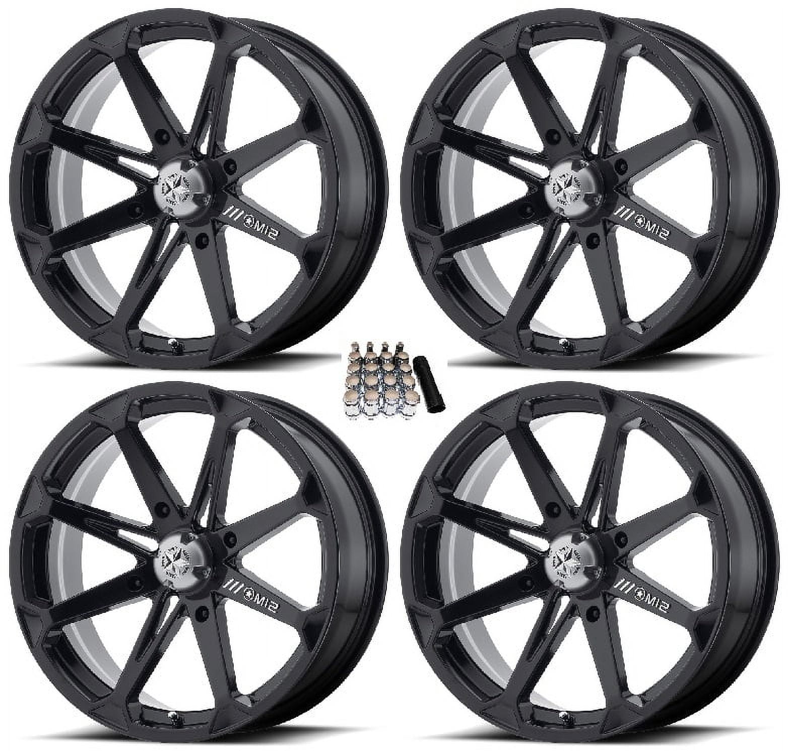 MSA M12 Diesel UTV Wheels/Rims Black 18" Kawasaki Mule Pro FXT ...