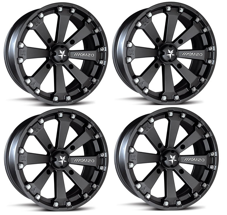 MSA M20 Kore ATV Wheels/Rims Black 16" Sportsman 550 850 1000 - Walmart.com