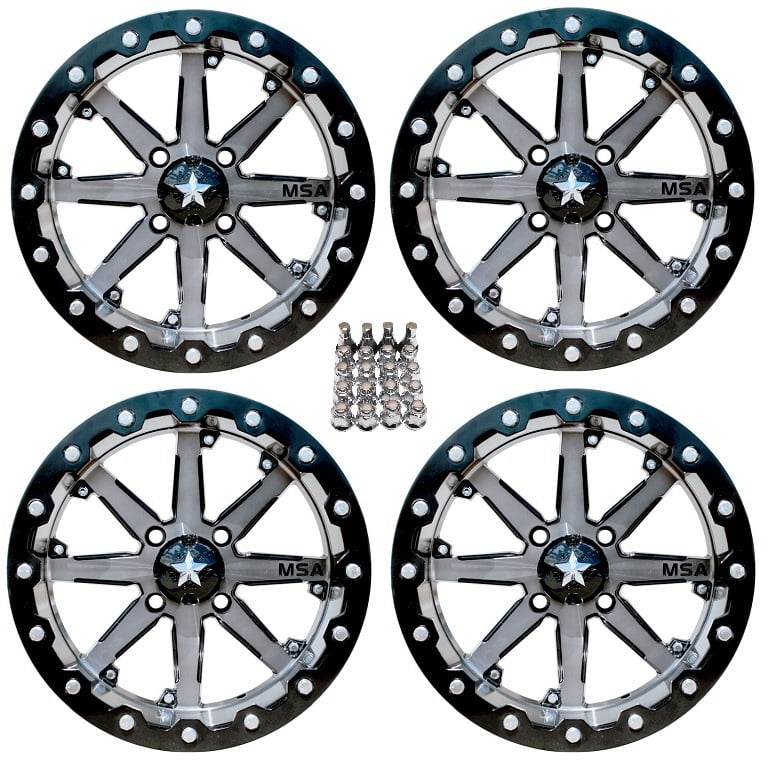 MSA M21 Lok ATV Wheels/Rims Gunmetal 15" Sportsman RZR Ranger - Walmart.com