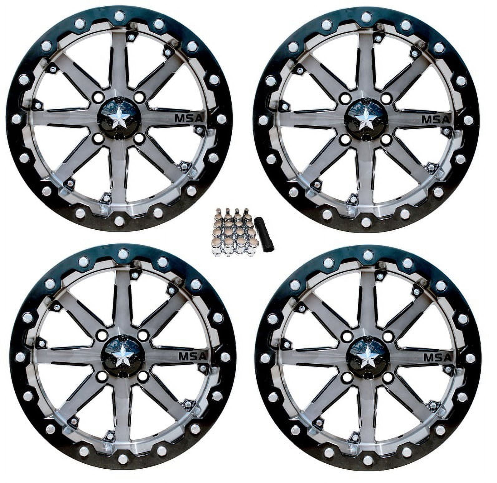 MSA M21 Lok UTV Wheels/Rims Gunmetal 14x7/14x10 Can-Am Maverick X3 ...