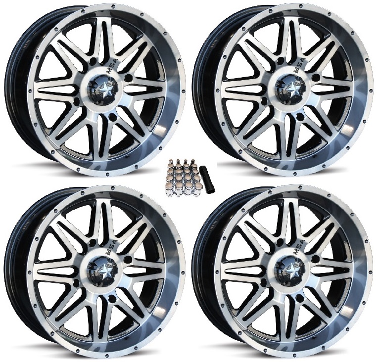 MSA M26 Vibe UTV Wheels/Rims Dark Tint 14" Kawasaki Mule Pro FXT ...