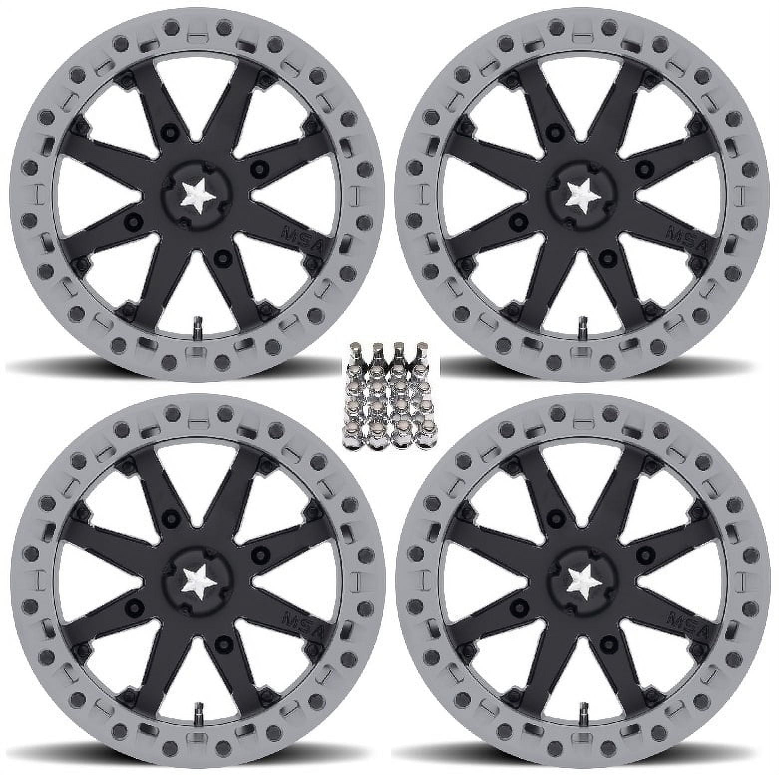 MSA M31 Lok2 ATV Wheels/Rims Black 15" Sportsman RZR Ranger - Walmart.com