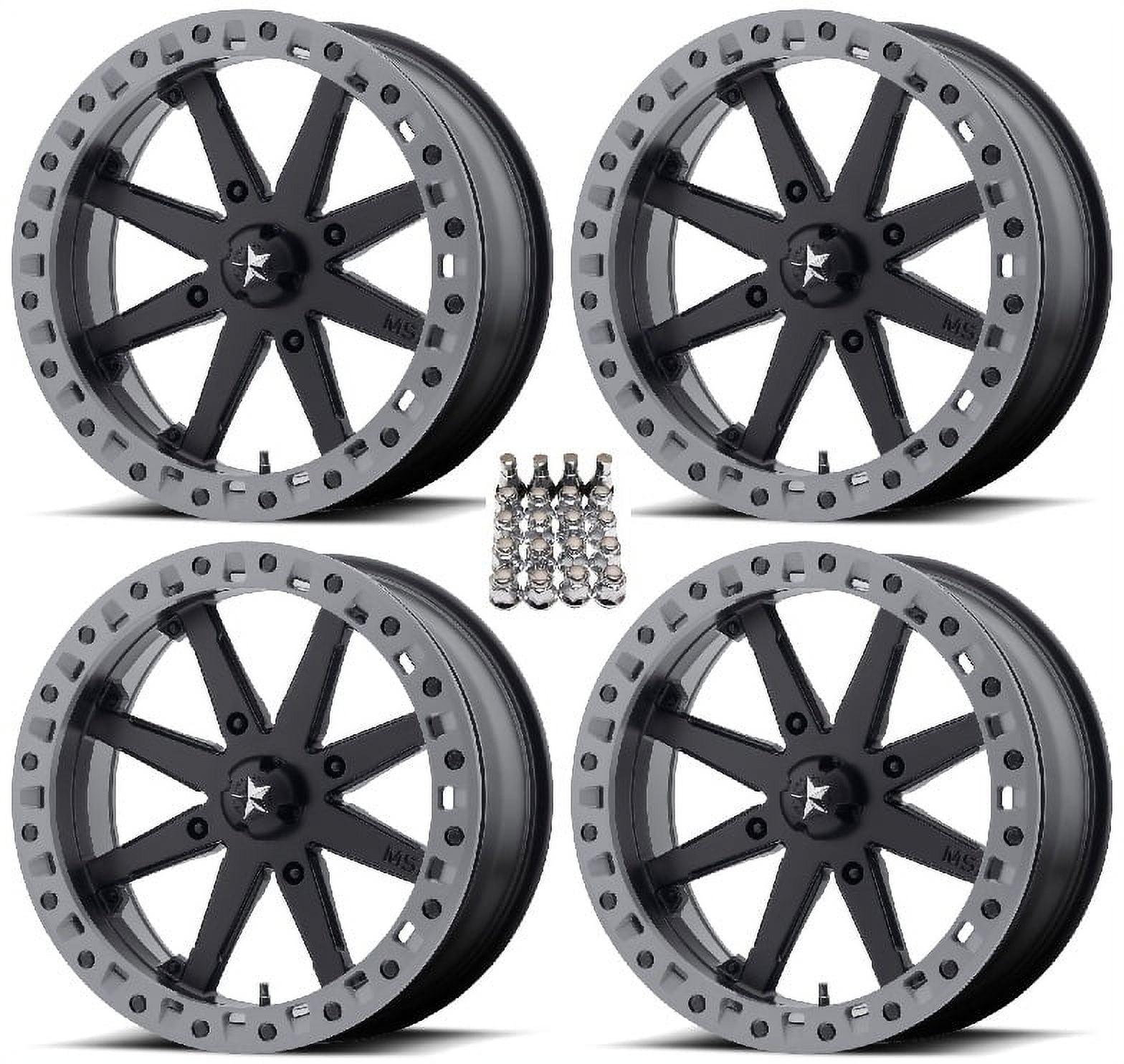 MSA M31 Lok2 ATV Wheels/Rims Black 18" Sportsman 550 850 1000 - Walmart.com