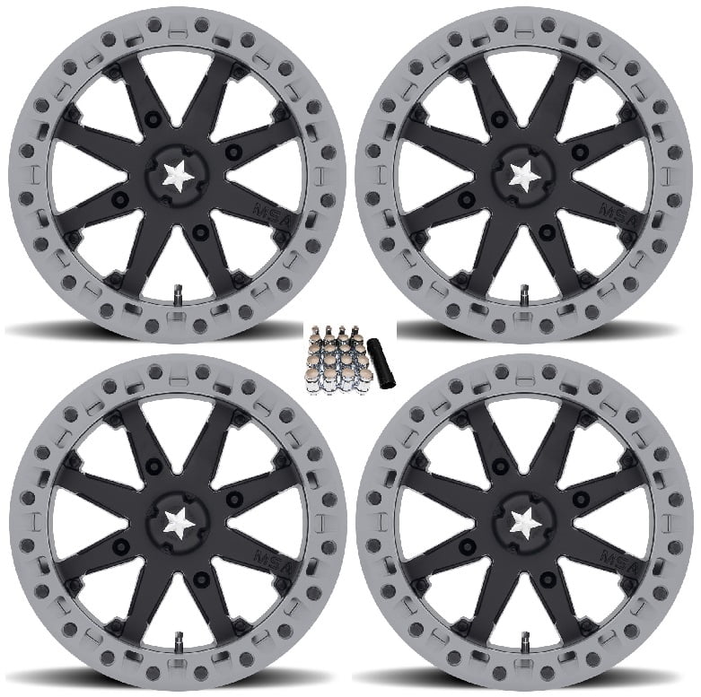 MSA M31 Lok2 UTV Wheels/Rims Black 15" Can-Am Maverick X3 / Honda ...