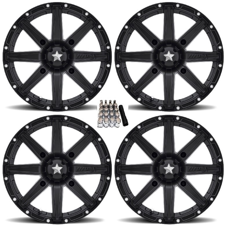 MSA M33 Clutch 14x7/14x10 Wheels/Rims Black Yamaha Viking Wolverine ...