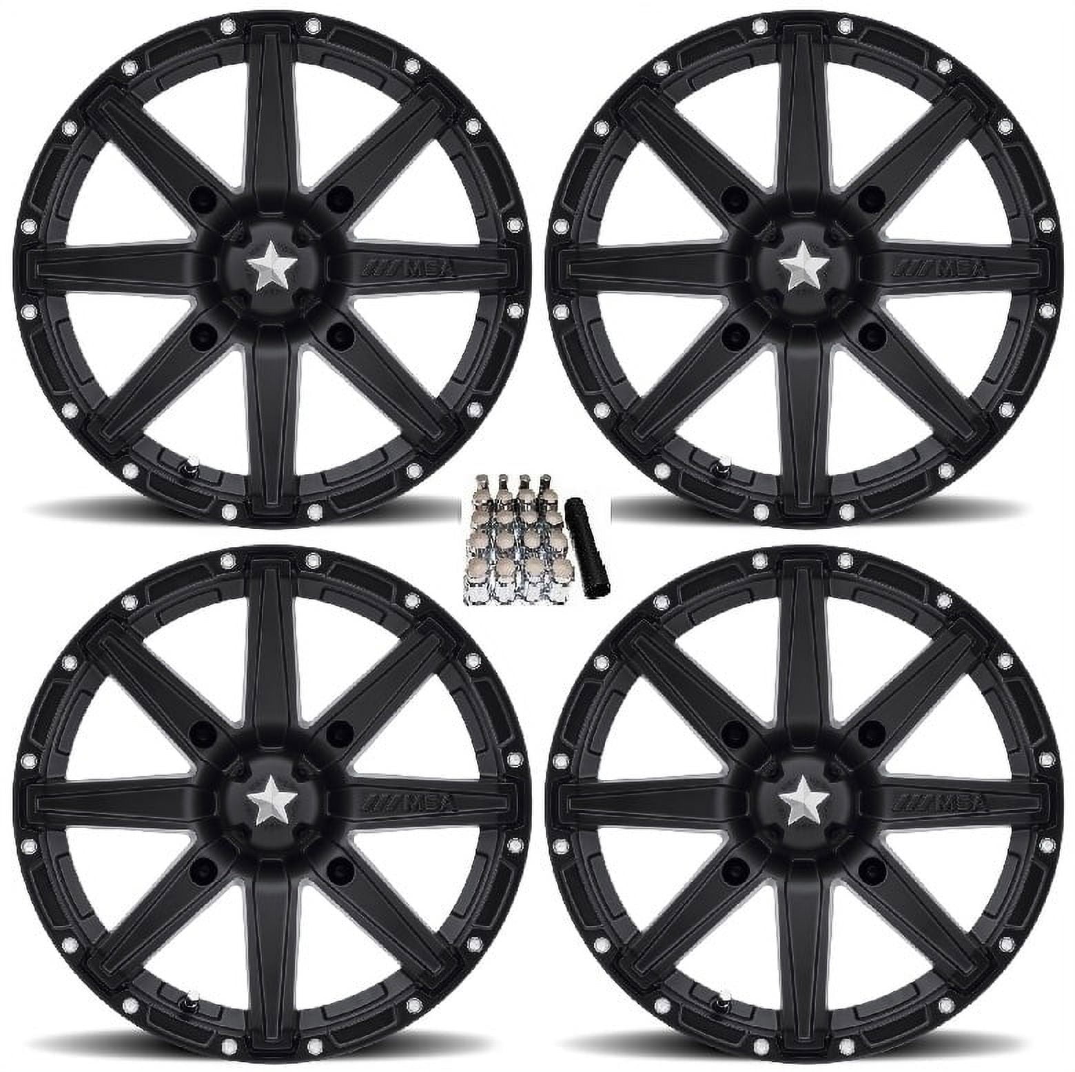 MSA M33 Clutch UTV Wheels/Rims Black 12" Kawasaki Teryx Mule - Walmart.com