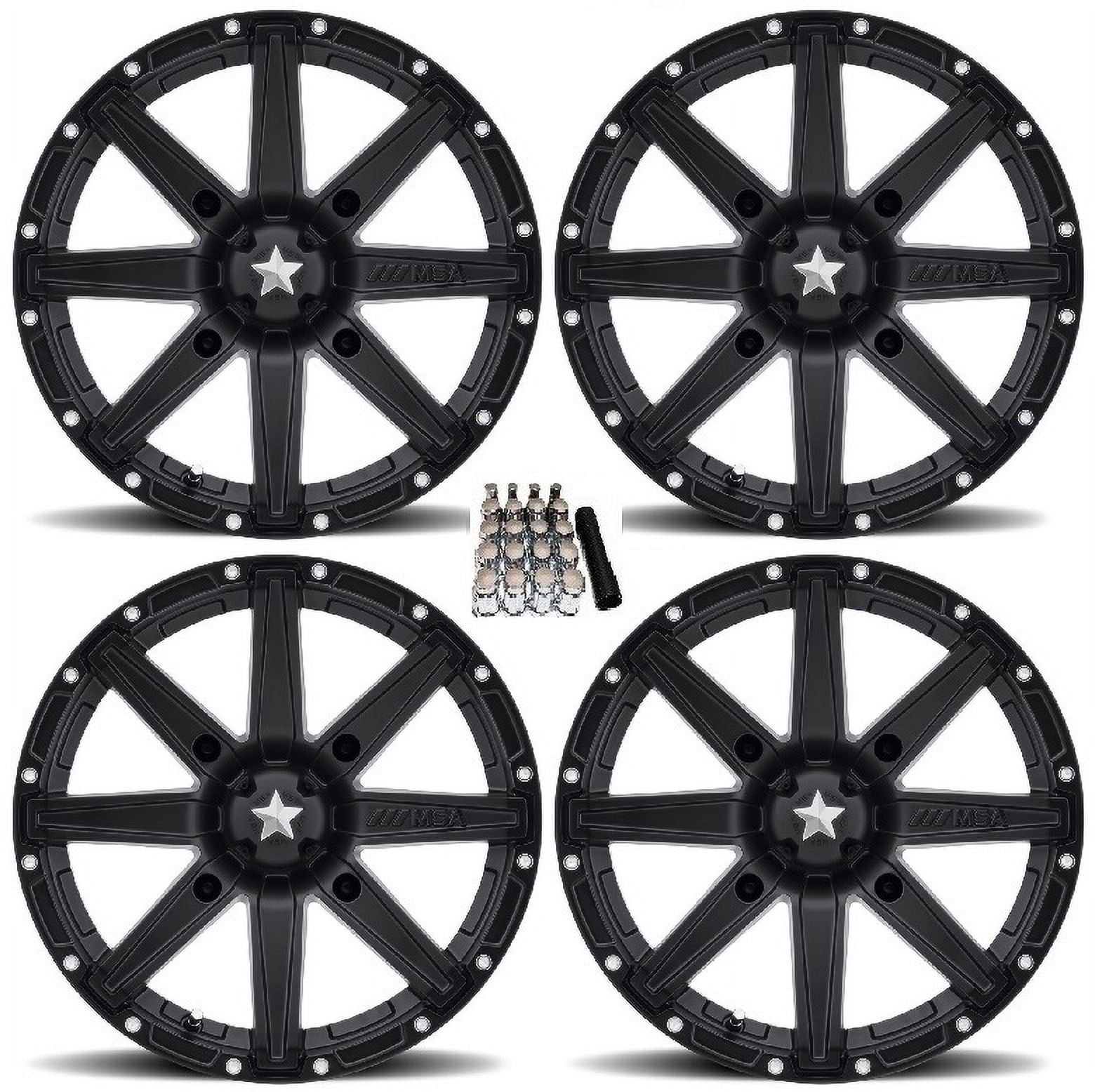 MSA M33 Clutch UTV Wheels/Rims Black 15" Honda Pioneer - Walmart.com