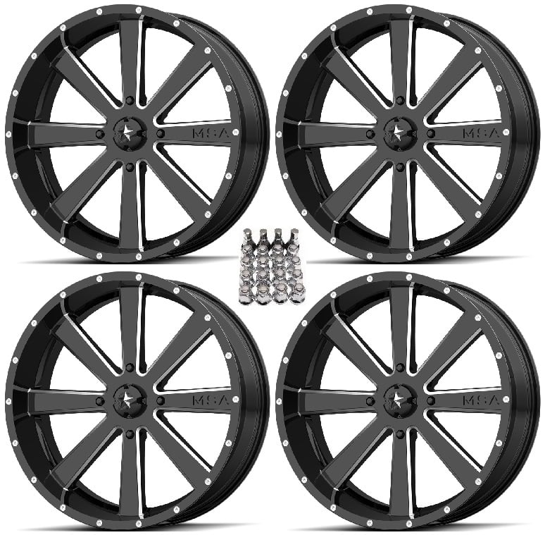 MSA M34 Flash ATV Wheels/Rims Milled 22" Can-Am Commander Maverick ...