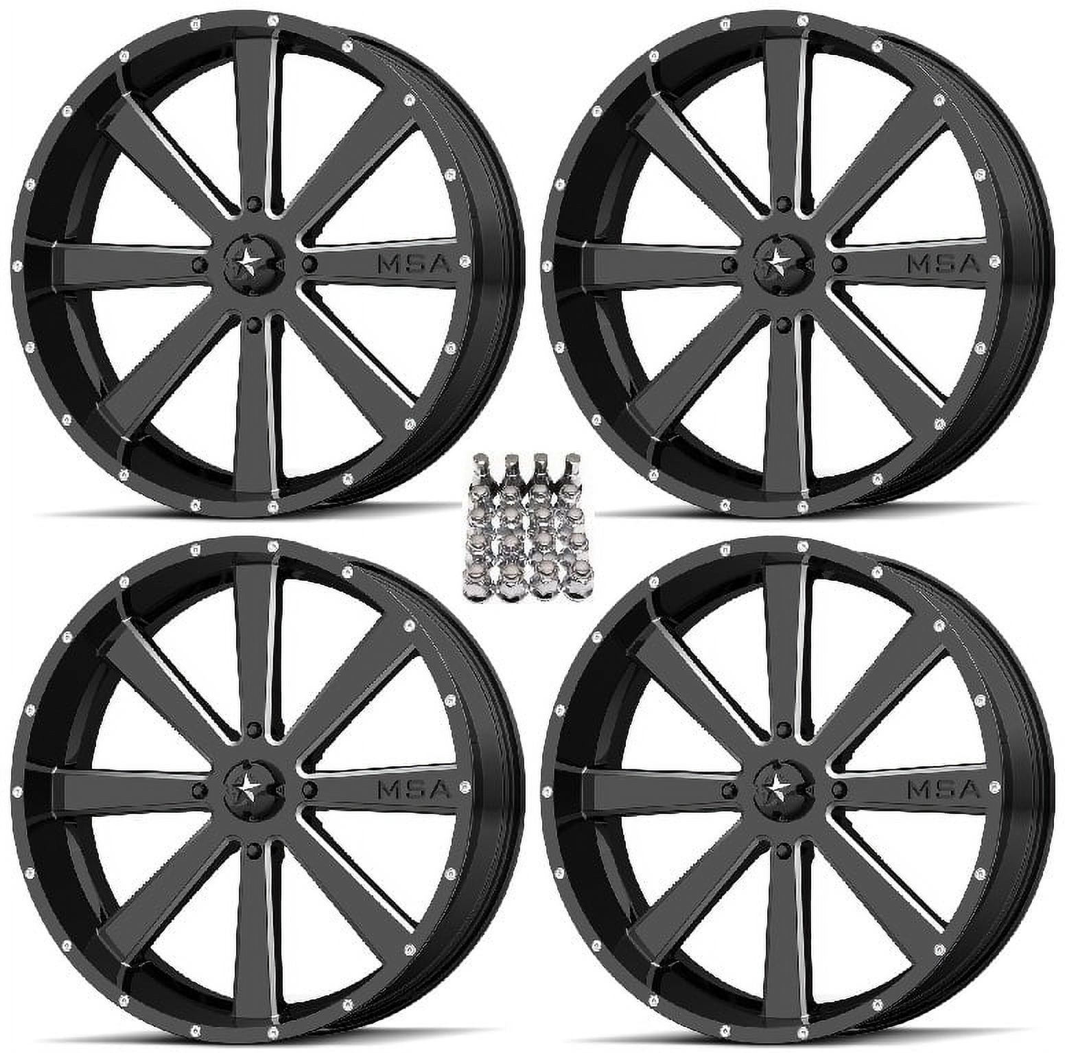 MSA M34 Flash ATV Wheels/Rims Milled 24" Sportsman 550 850 1000 ...