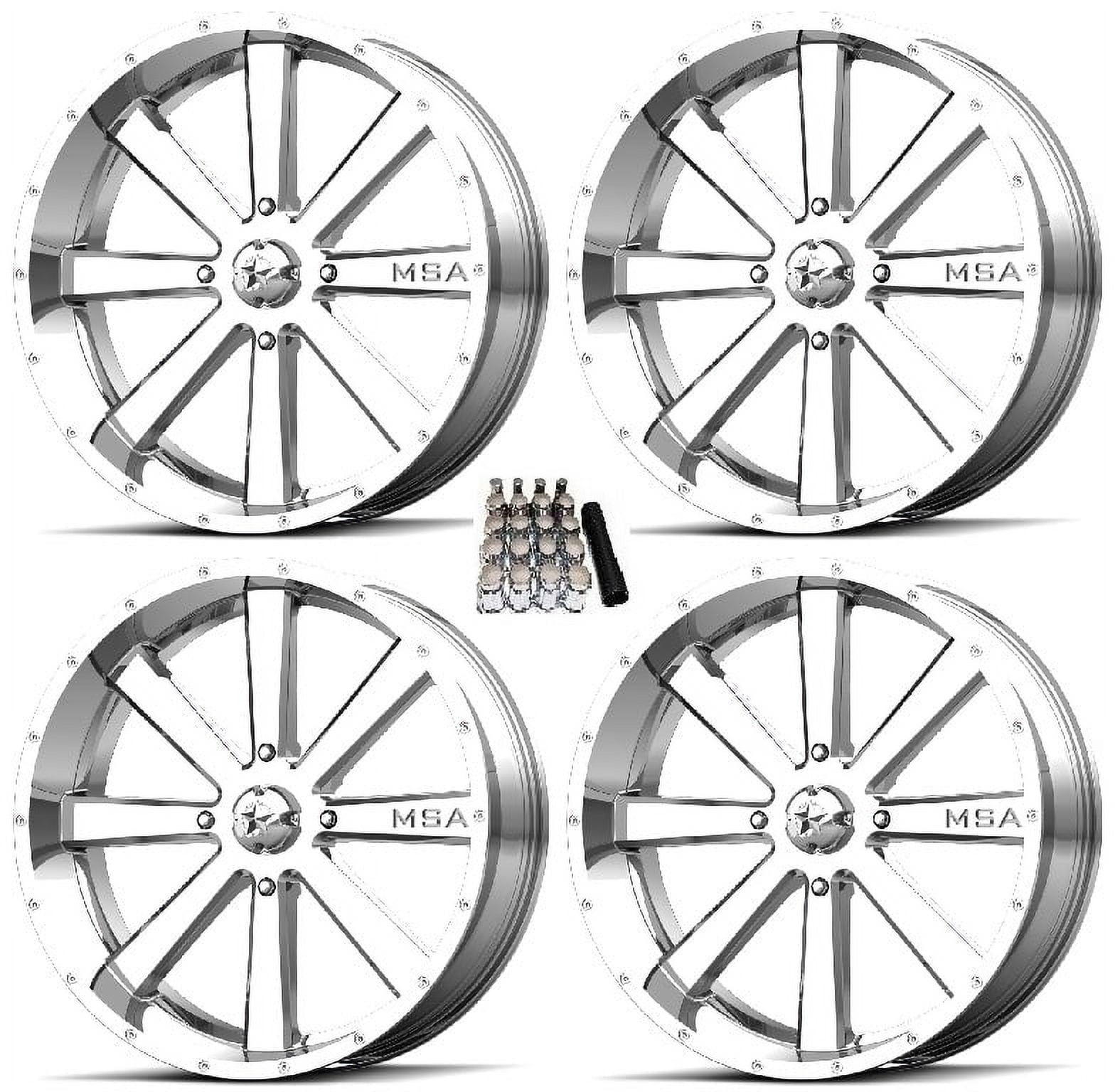 MSA M34 Flash UTV Wheels/Rims Chrome 22" Polaris RZR 1000 XP / Ranger ...