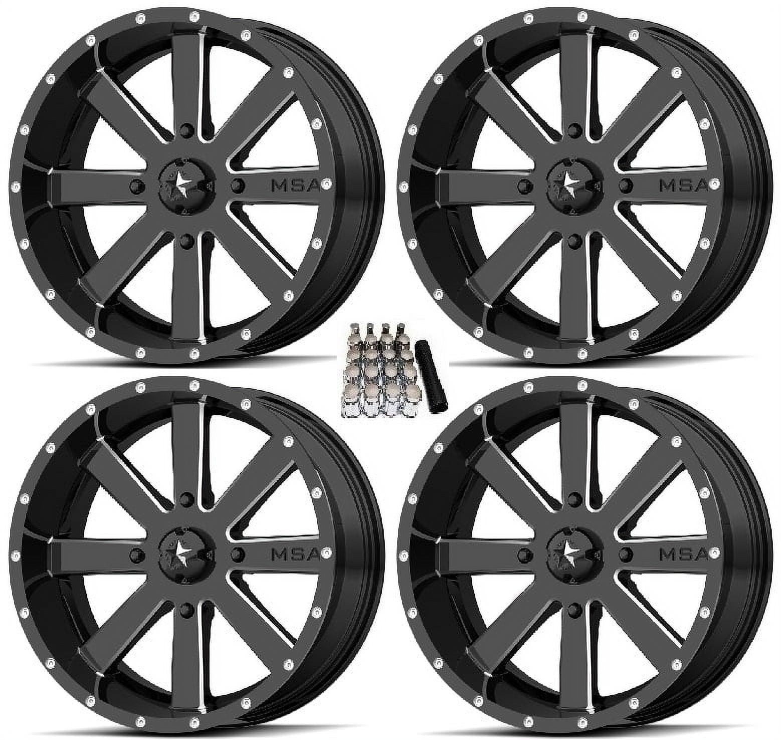MSA M34 Flash UTV Wheels/Rims Milled 18" Polaris RZR 1000 XP / Ranger ...